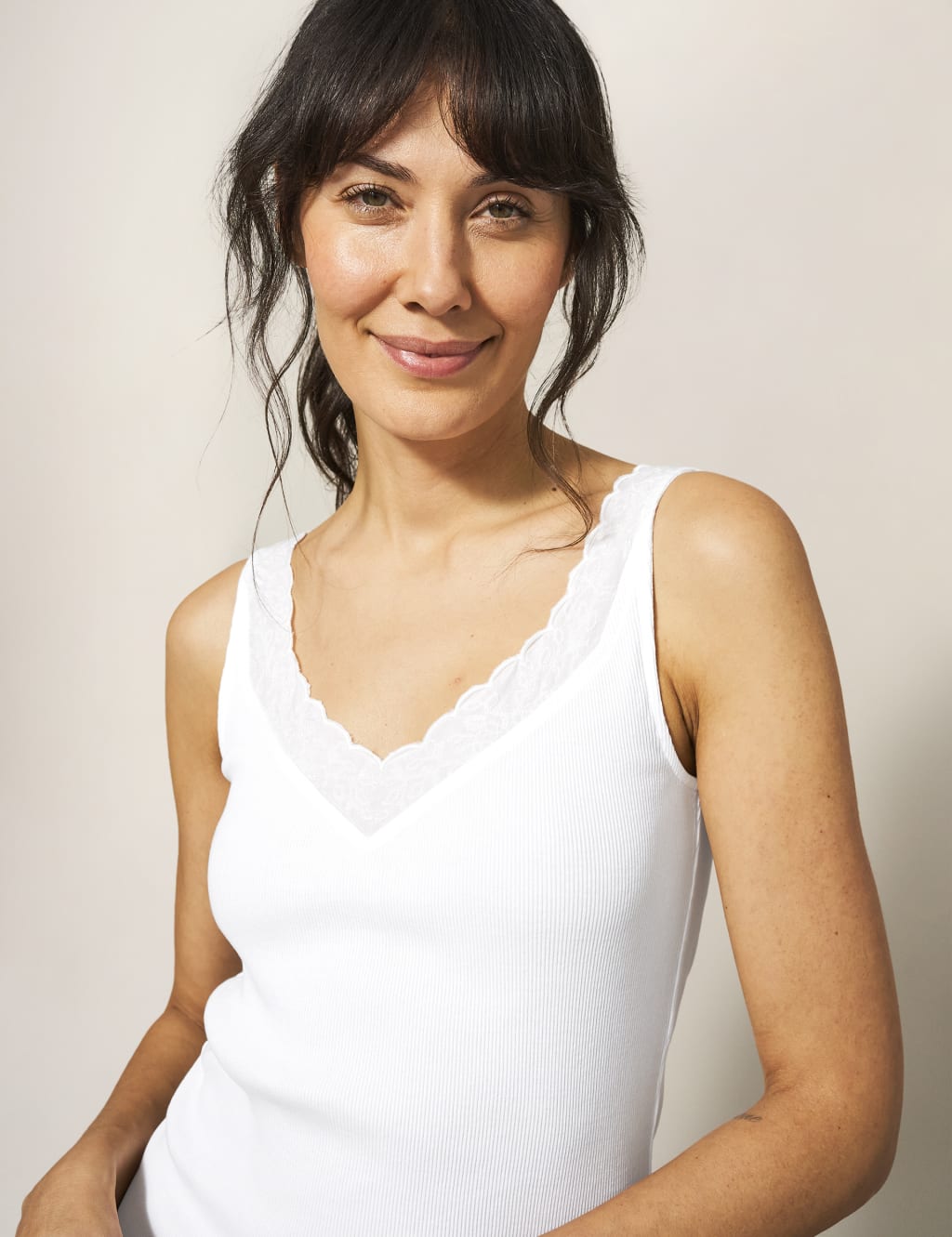 Pure Cotton Lace Detail Vest Top | White Stuff | M&S