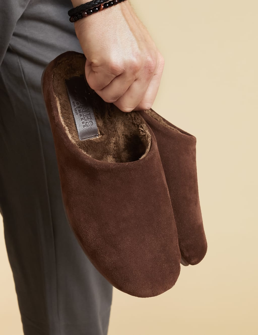 Suede Fleece Lined Mule Slippers | Jones Bootmaker | M&S