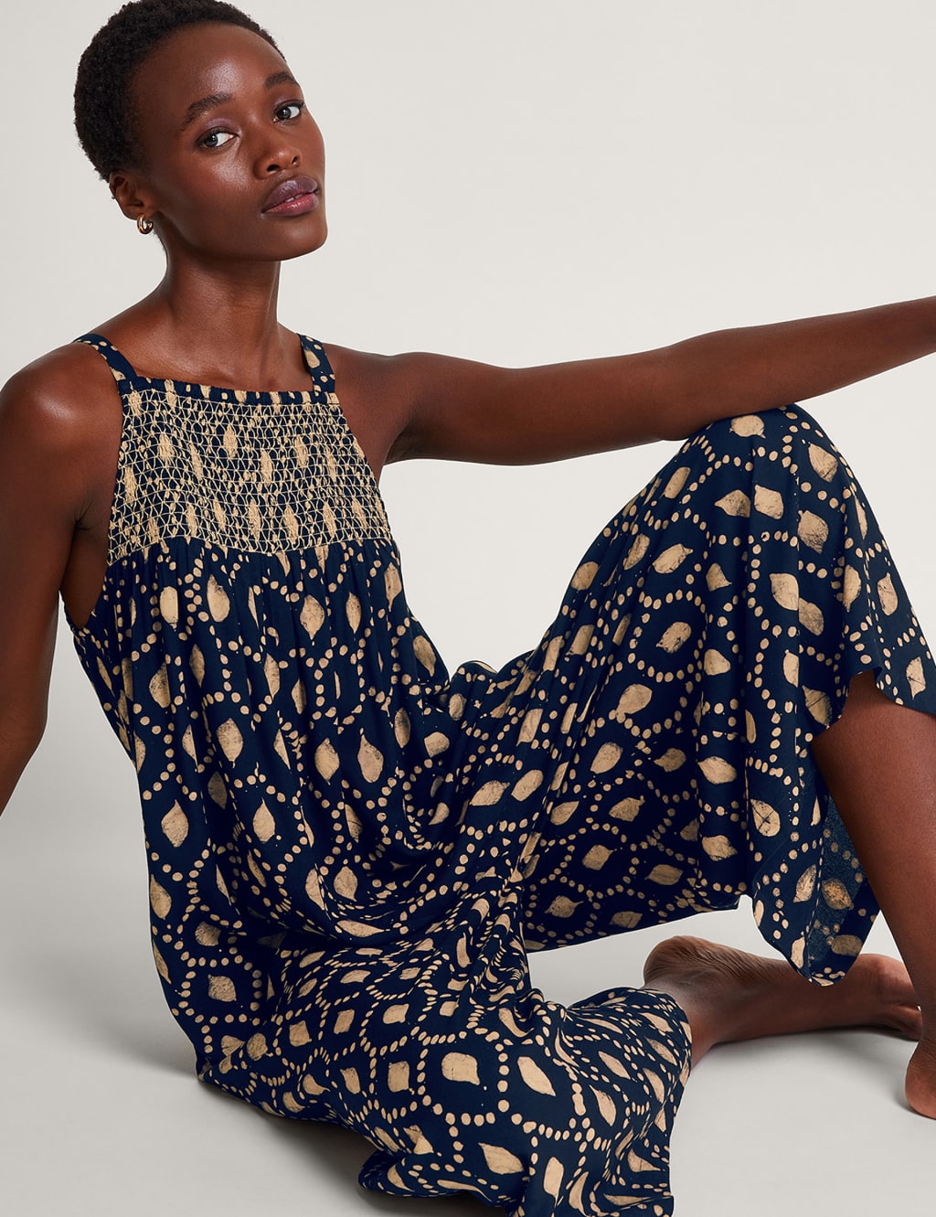 Printed Sleeveless Cropped Jumpsuit | Monsoon | M&S