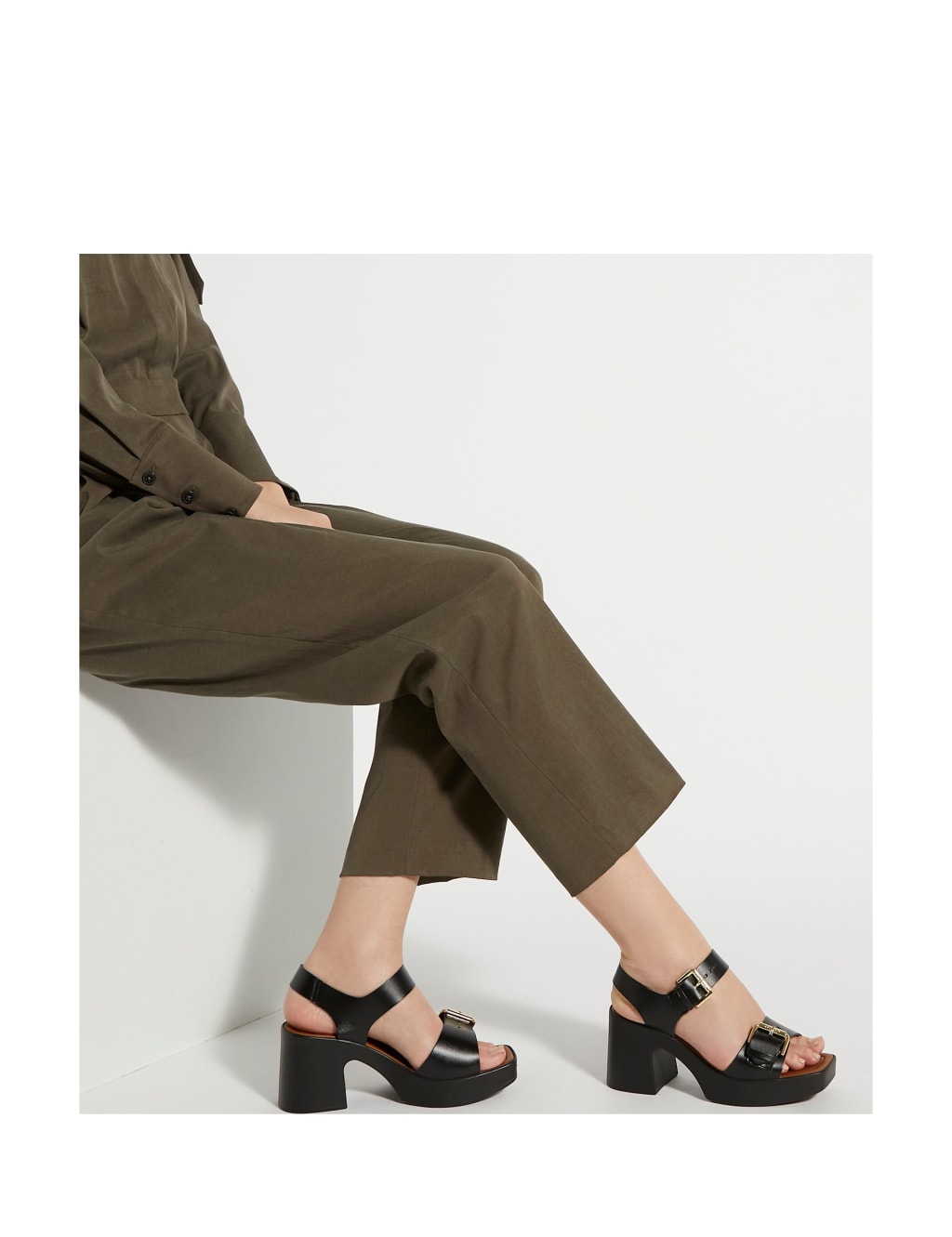 Leather Buckle Platform Sandals | Dune London | M&S