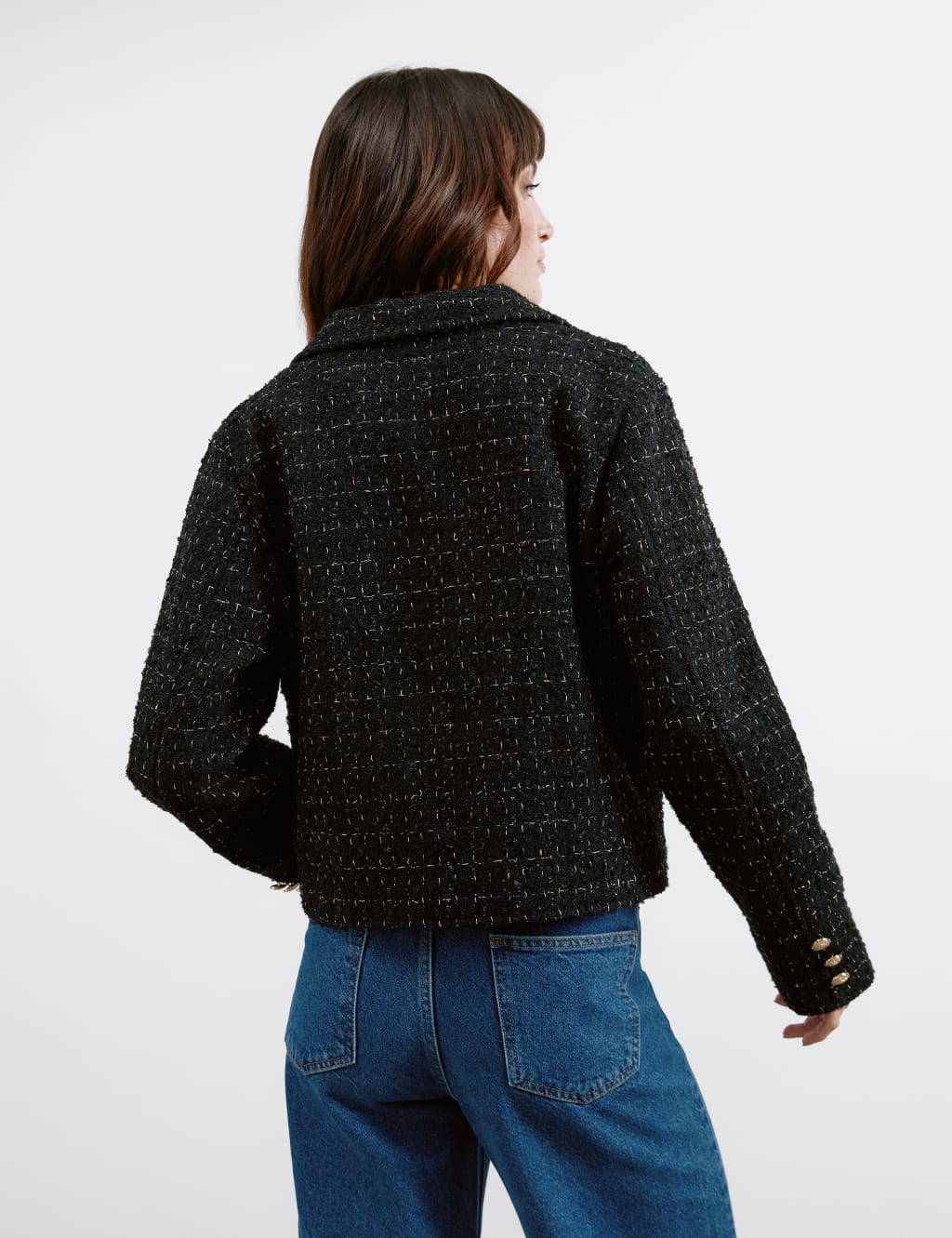 Wool Blend Tweed Short Jacket | Albaray | M&S