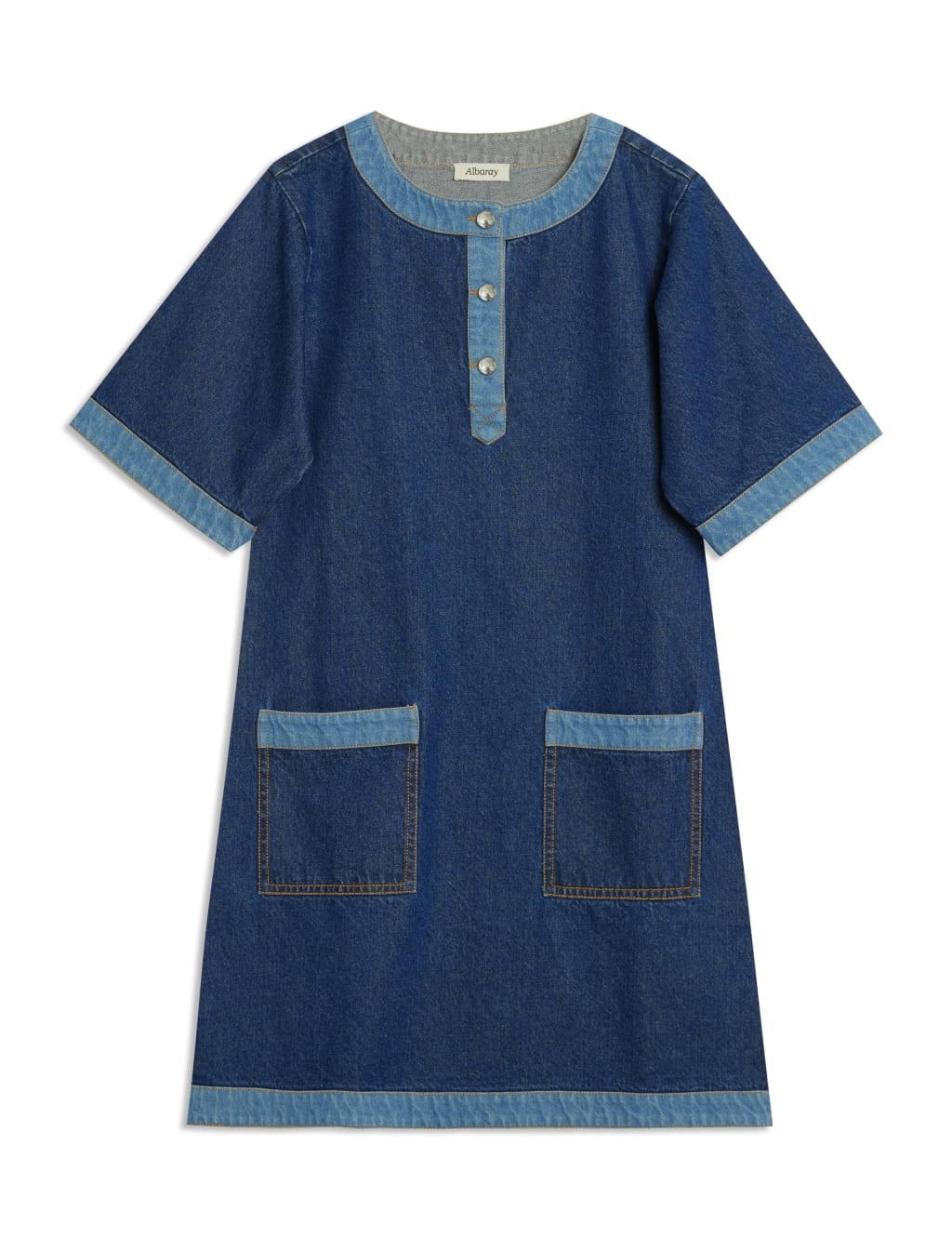 Pure Cotton Denim Mini Shift Dress | Albaray | M&S
