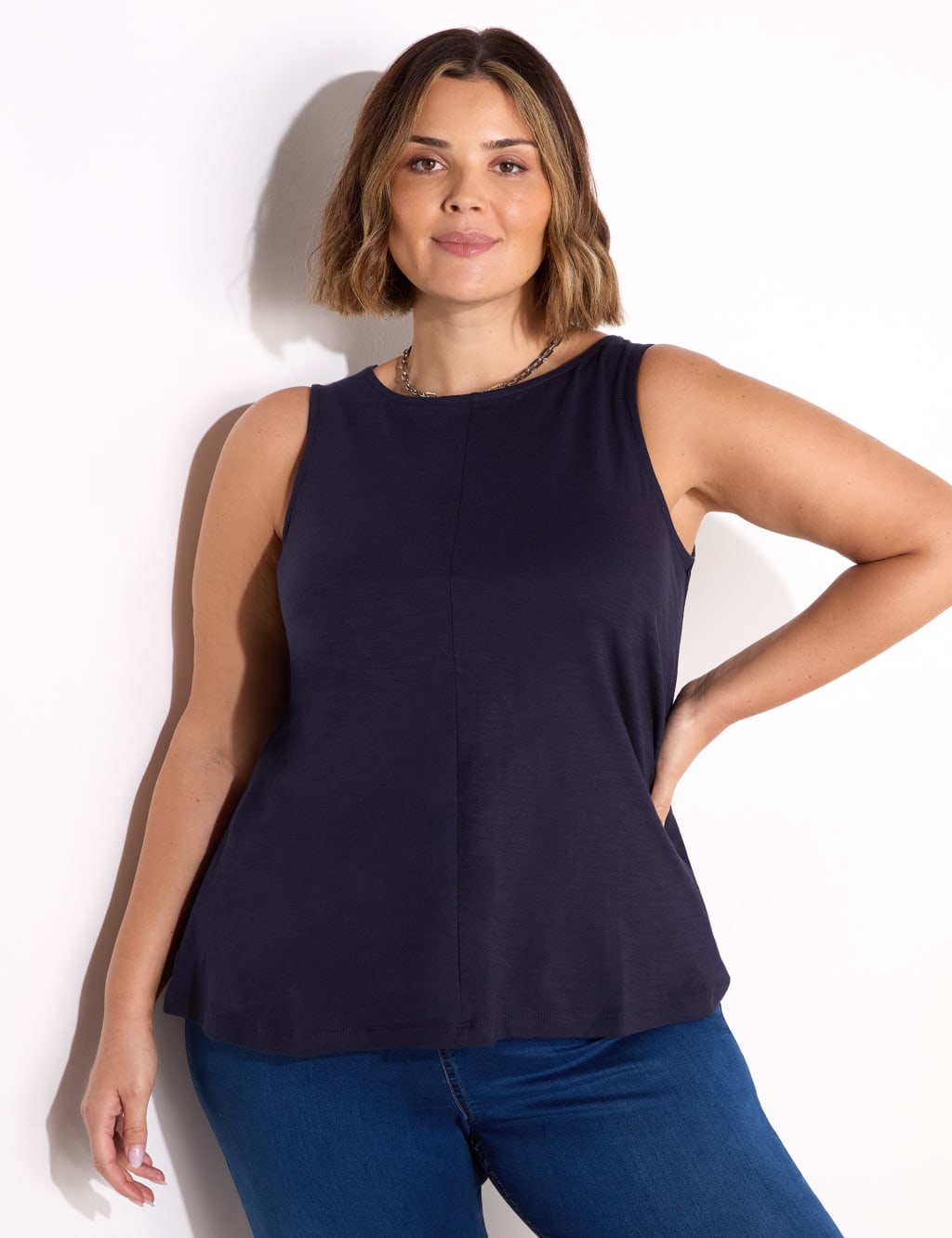 Pure Cotton Round Neck Vest | Live Unlimited London | M&S