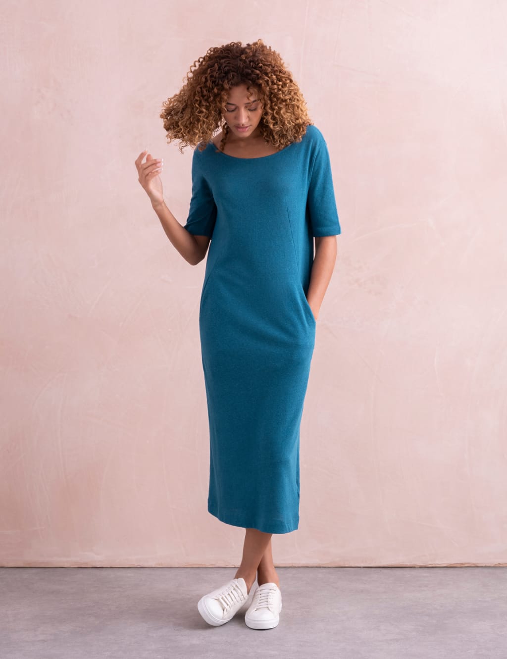 Linen Blend Midi Shift Dress | Celtic & Co. | M&S