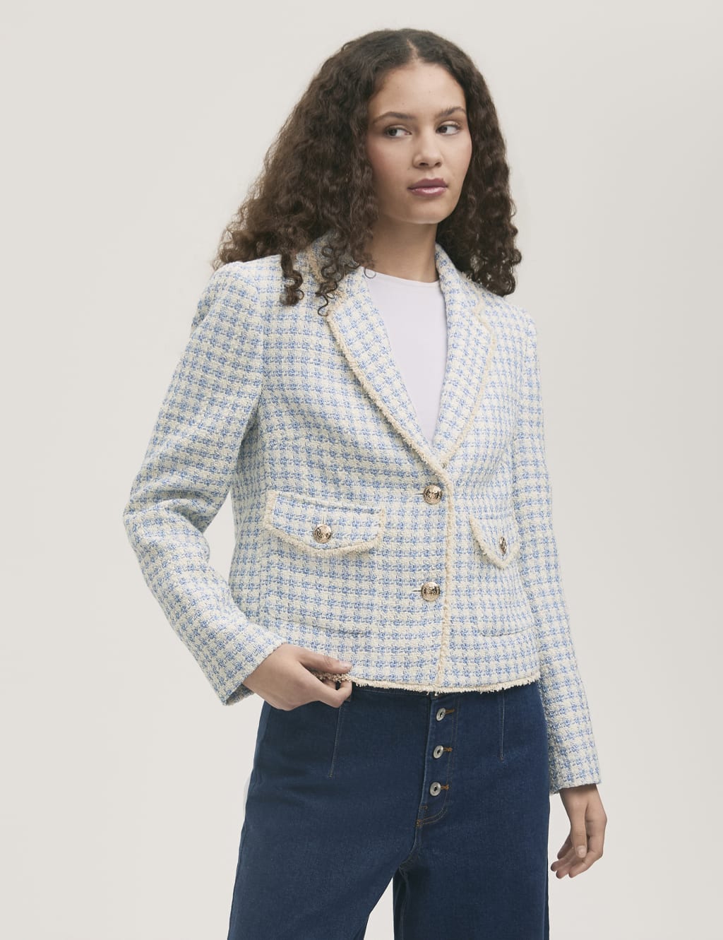 Tweed Textured Single Breasted Blazer | Finery London | M&S