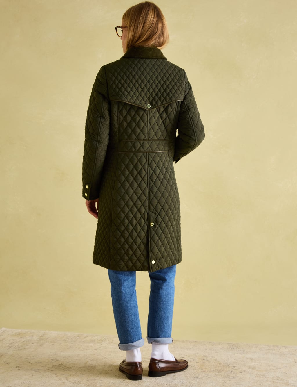 Showerproof Diamond Quilted Longline Coat | Joules | M&S