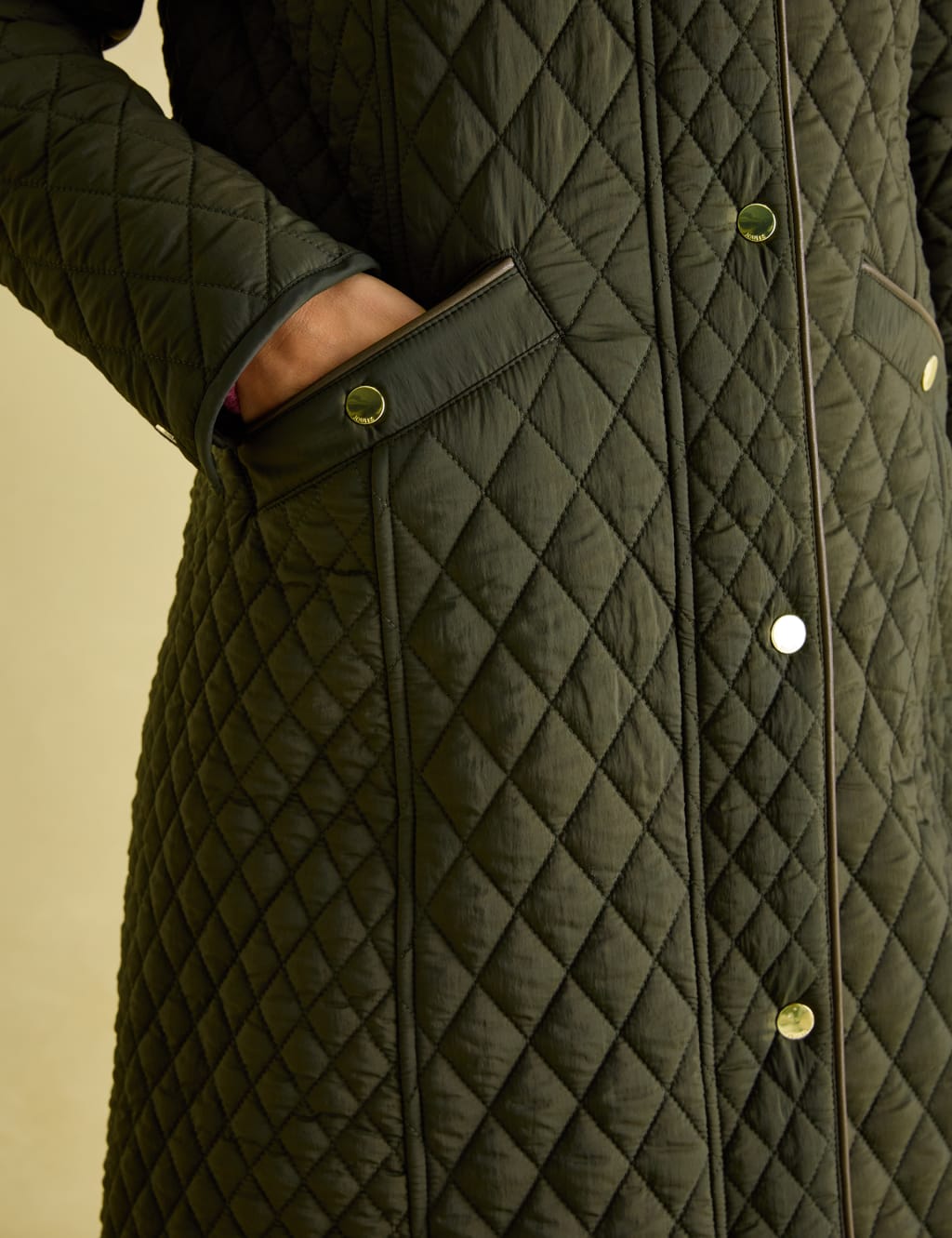 Showerproof Diamond Quilted Longline Coat | Joules | M&S