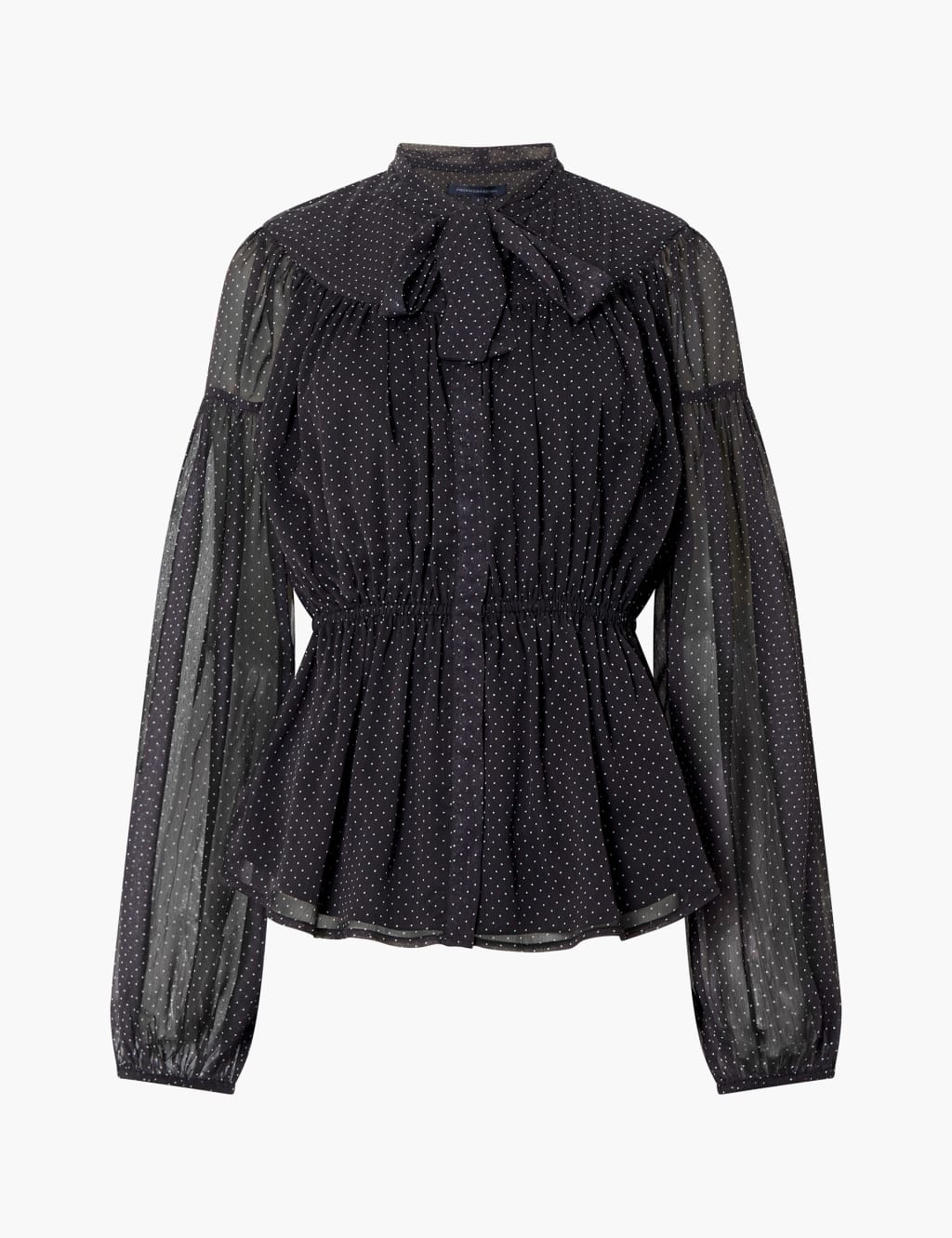 Chiffon Polka Dot Tie Neck Blouse French Connection Mands