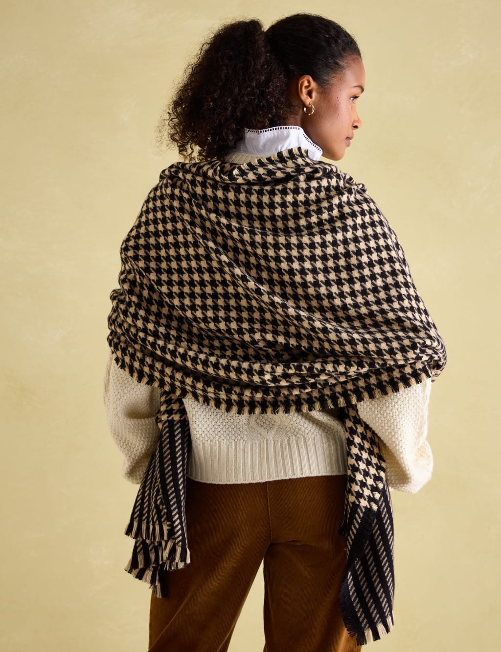Houndstooth Checked Scarf | Joules | M&S