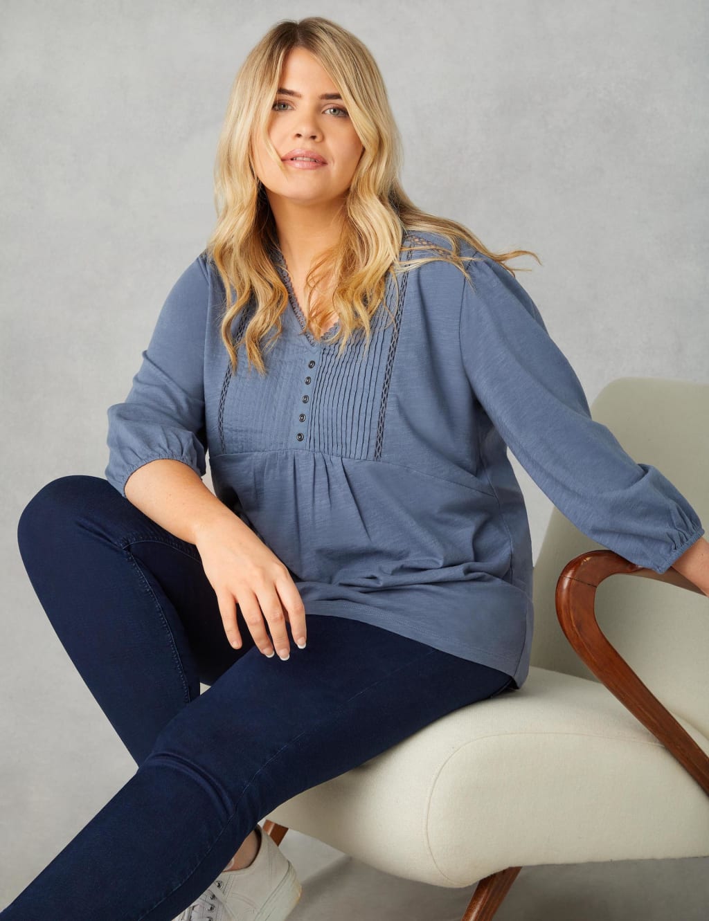 Pure Cotton Pintuck Top | Live Unlimited London | M&S