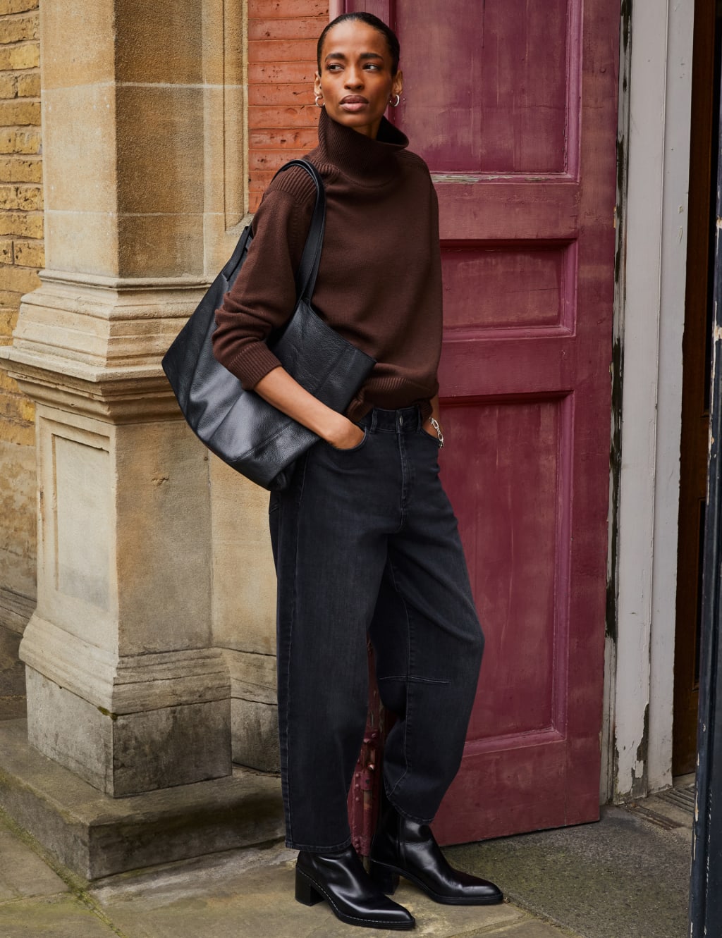 Pure Wool Funnel Neck Relaxed Jumper | BAUKJEN | M&S