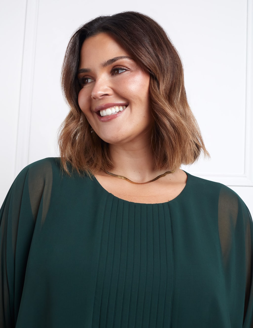 Sheer Pleat Detail Top | Live Unlimited London | M&S