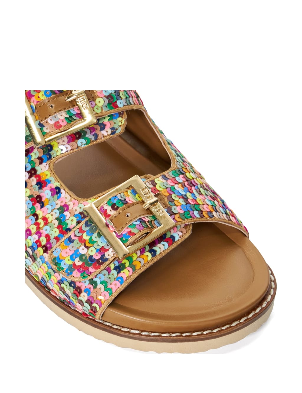 Buckle Sequin Flat Sliders | Dune London | M&S