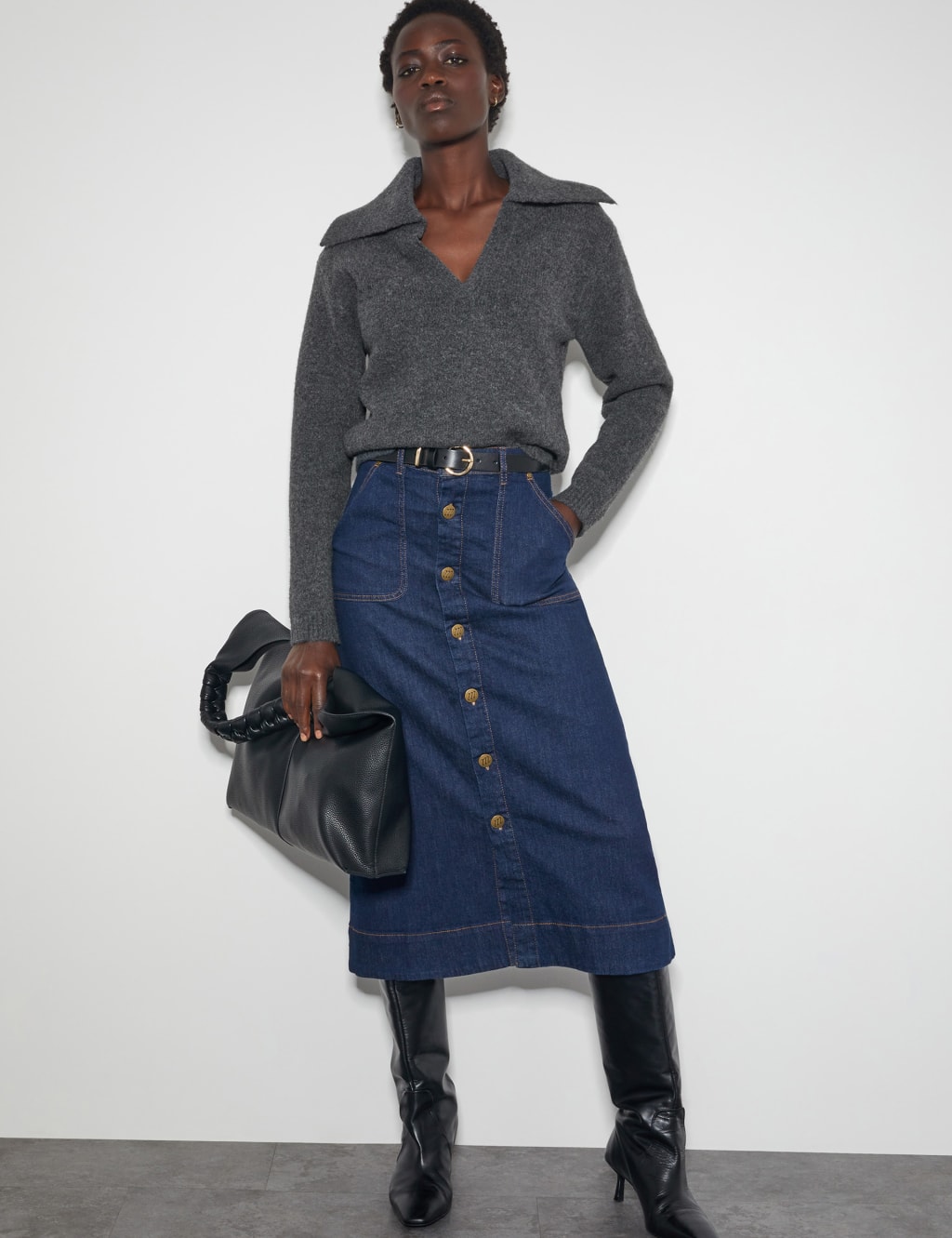 Collared V-Neck Jumper with Wool | Monsoon | M&S