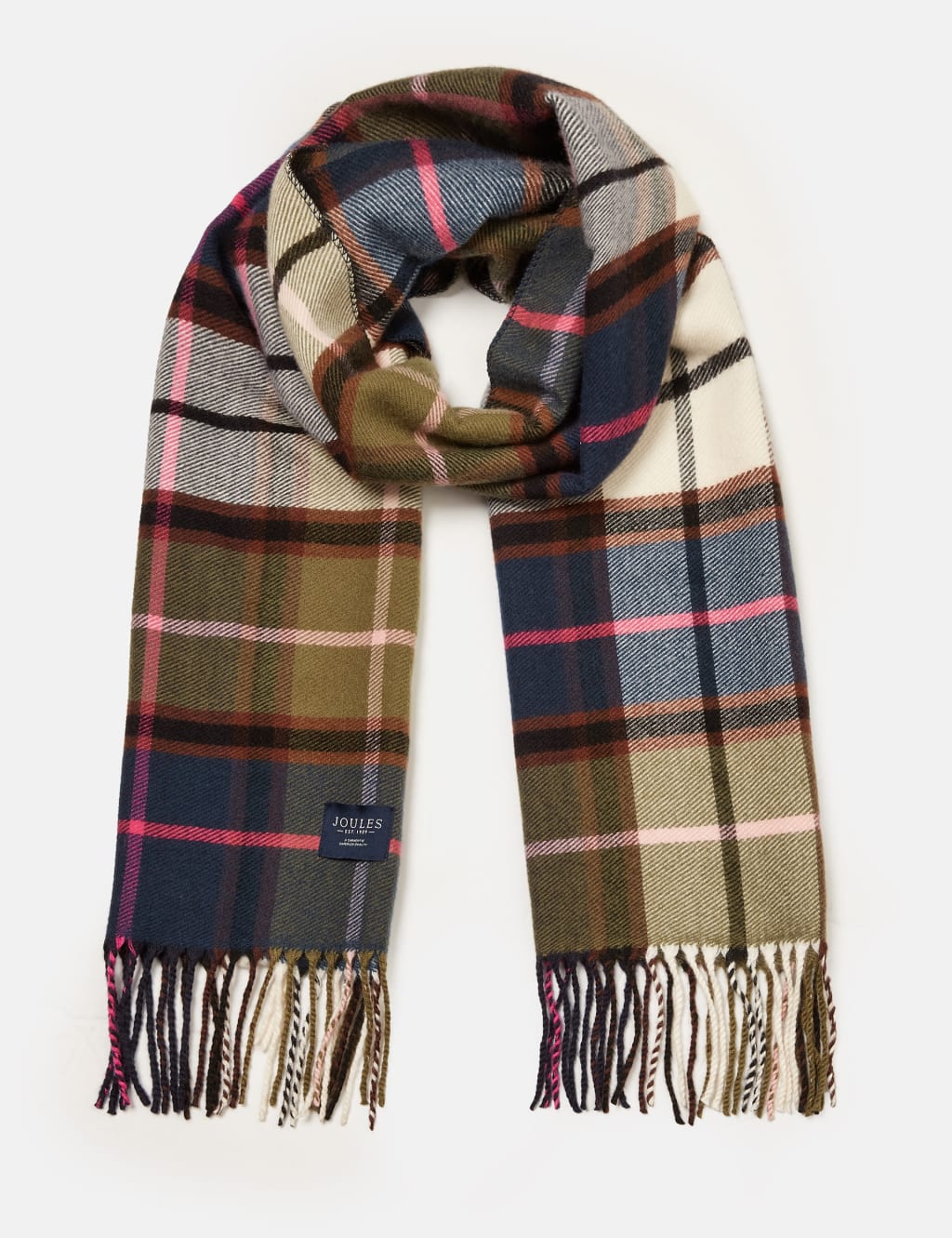 Checked Fringed Scarf | Joules | M&S