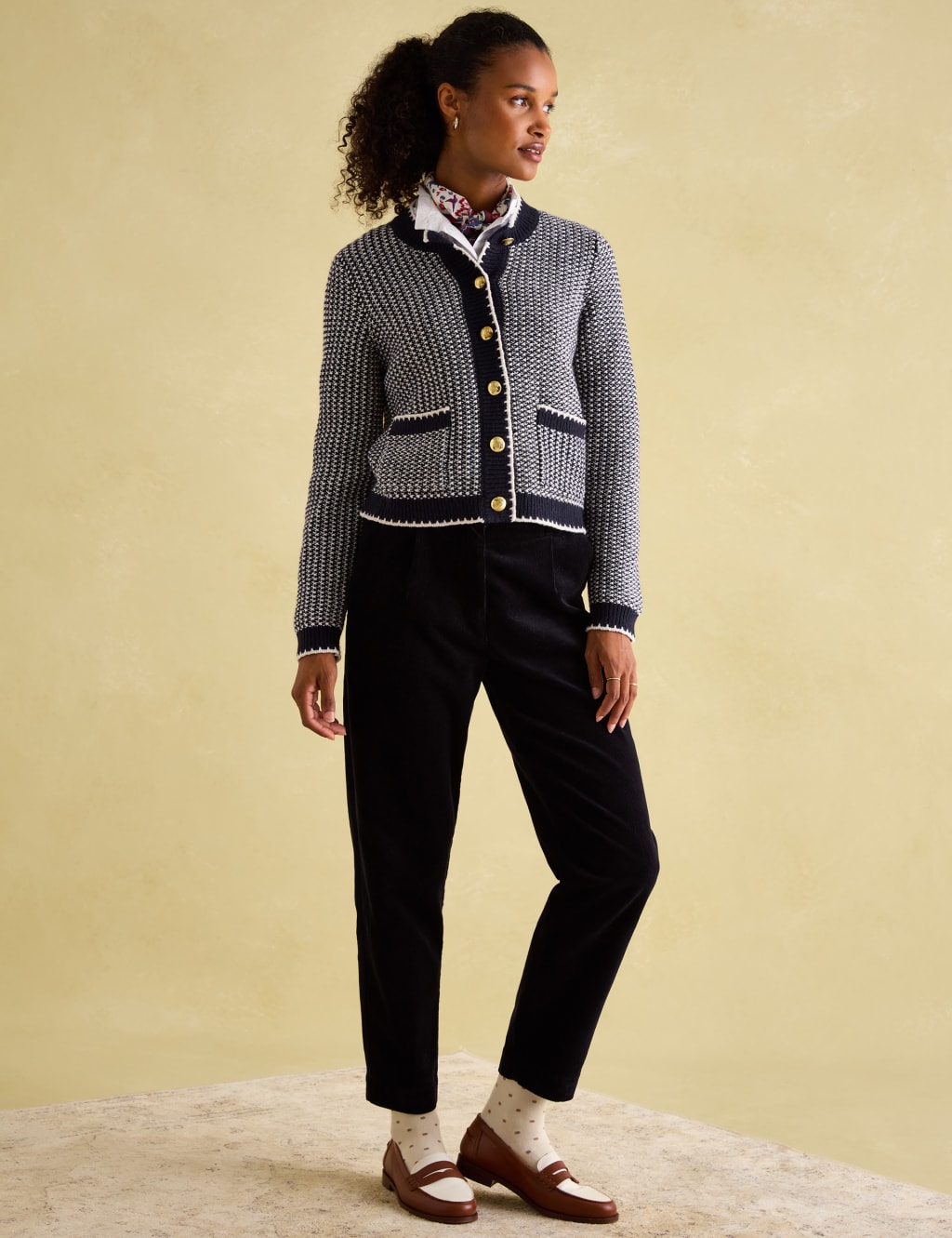 Cotton Rich Textured Button Front Cardigan | Joules | M&S