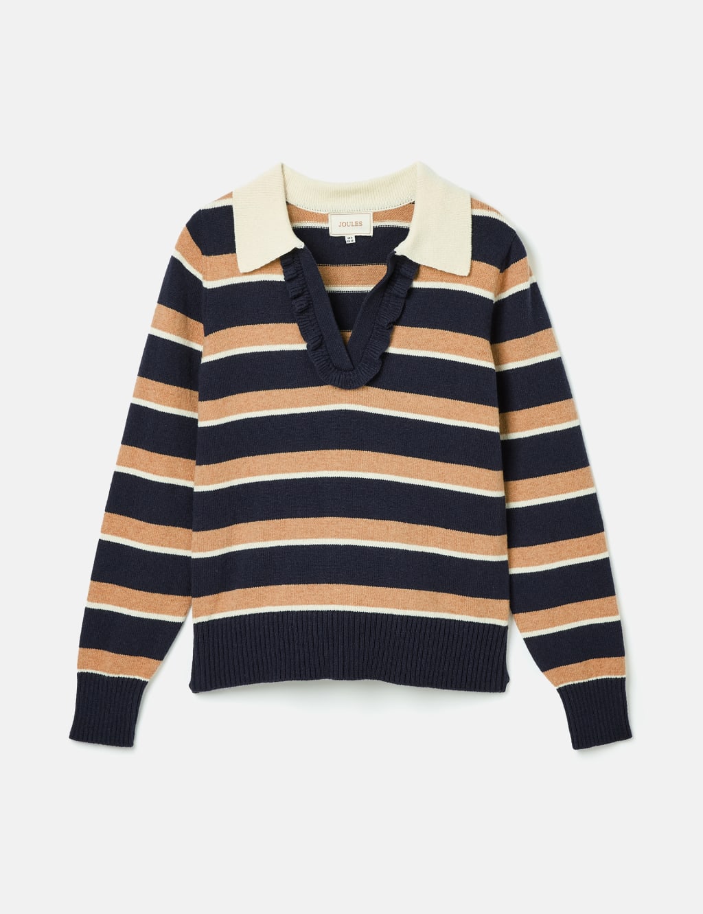 Striped Collared V-Neck Jumper with Wool | Joules | M&S