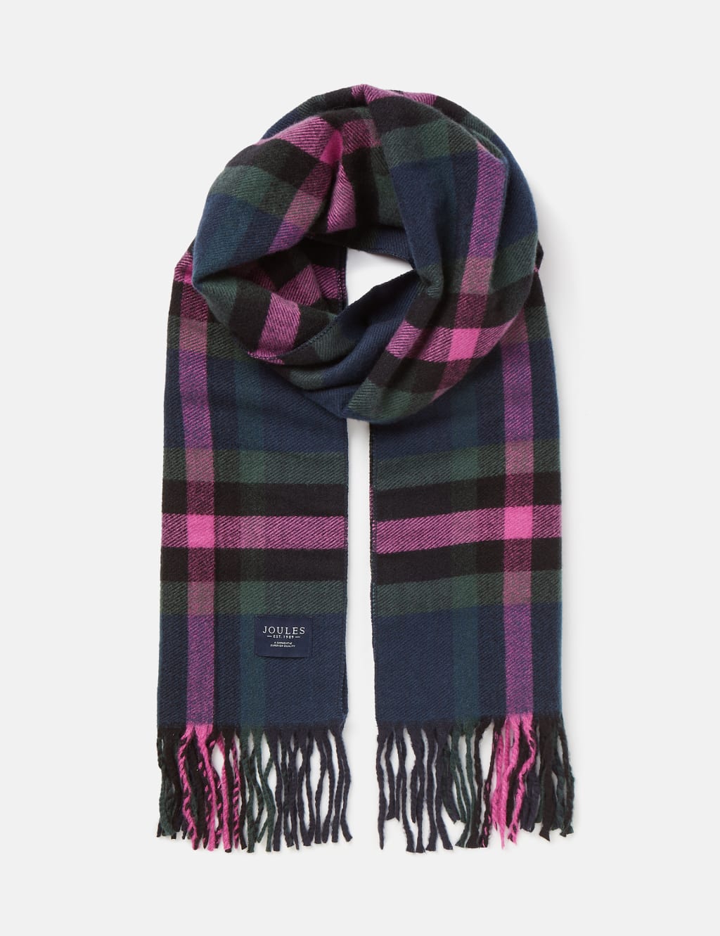 Checked Tassel Scarf | Joules | M&S