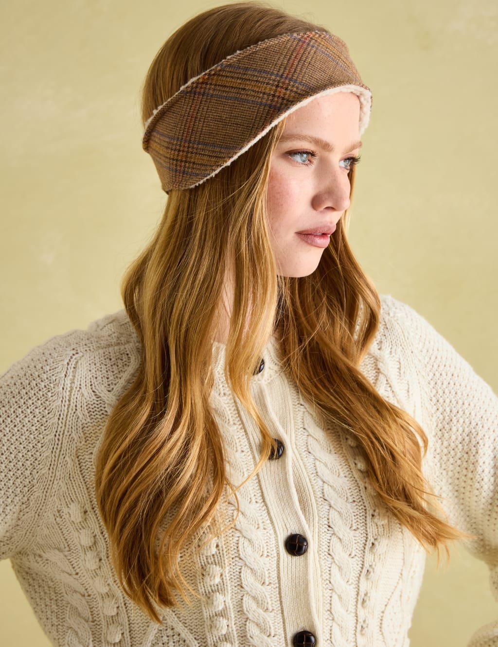 Wool Rich Checked Headband | Joules | M&S