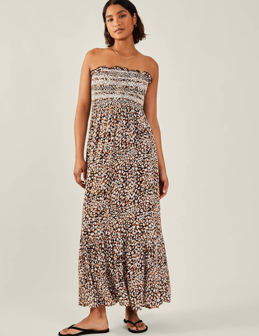 Animal Print Bandeau Maxi Smock Beach Dress | ACCESSORIZE | M&S