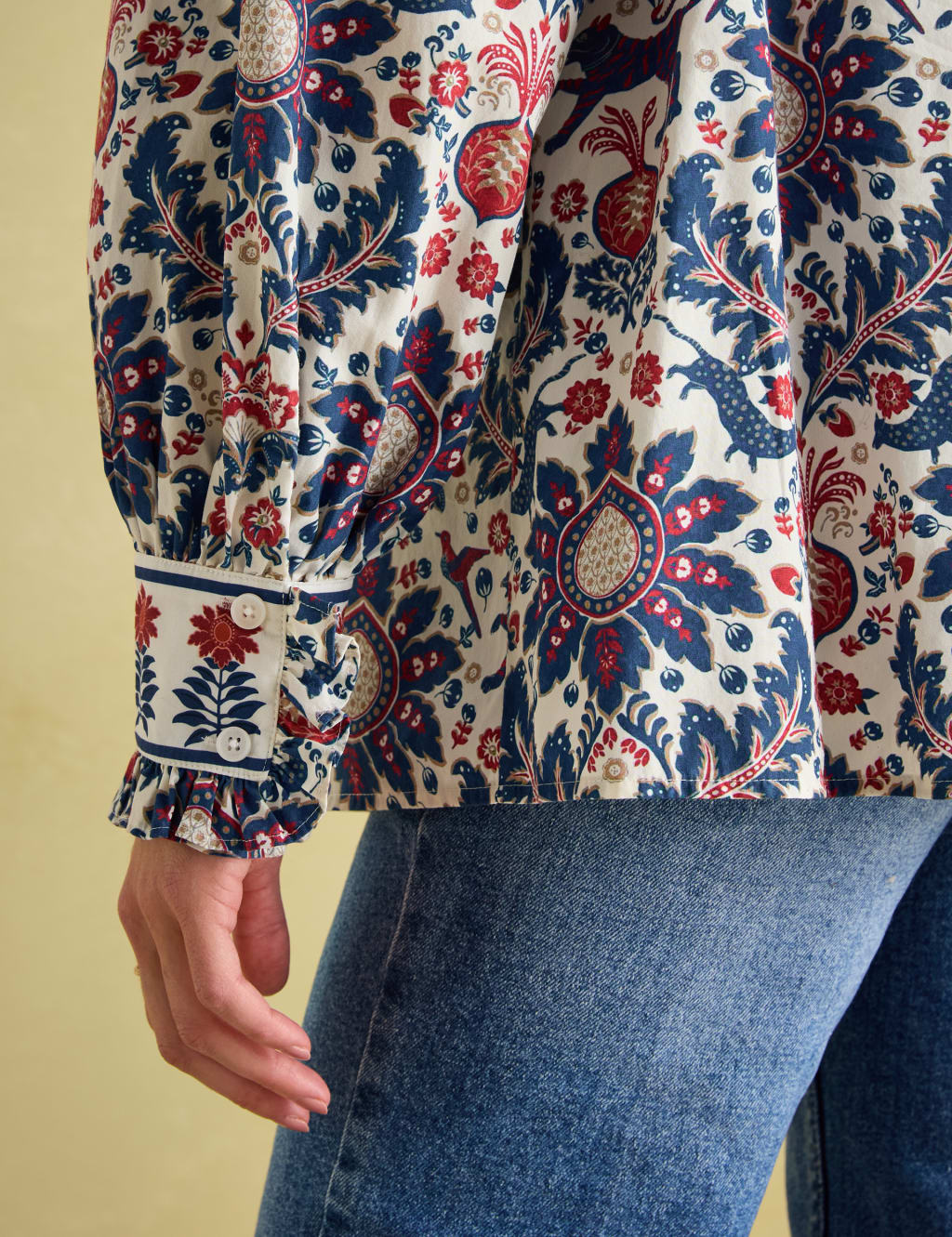 Pure Cotton Printed High Neck Shirt | Joules | M&S