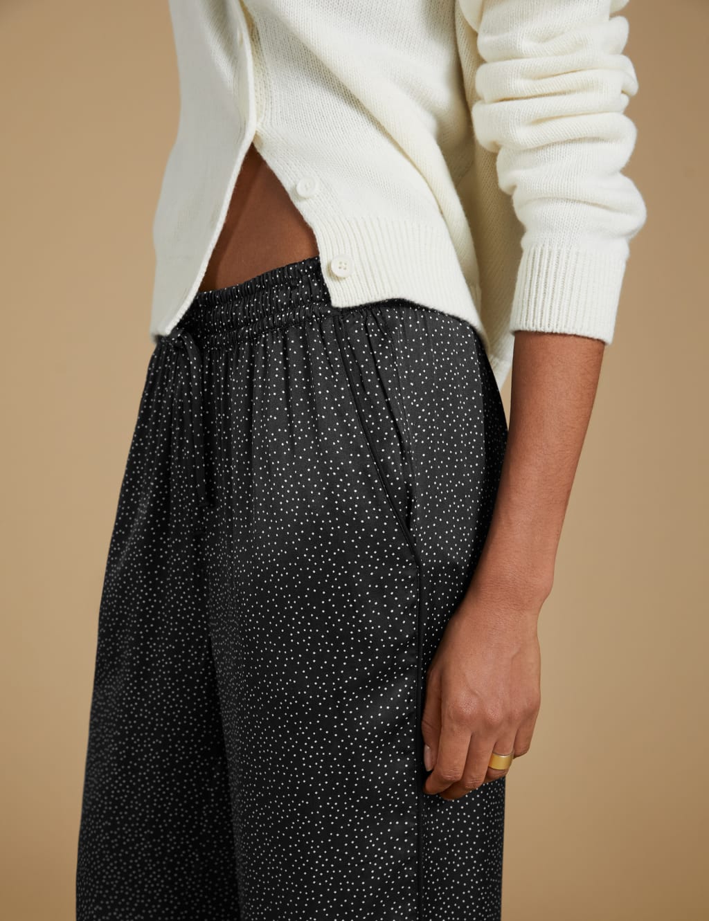 Satin Polka Dot Elasticated Waist Trousers | BAUKJEN | M&S Satin Polka Dot Elasticated Waist Trousers | BAUKJEN | M&S