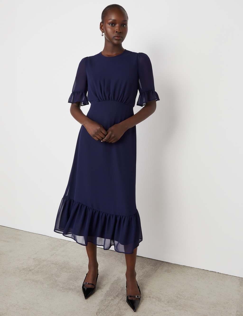 Chiffon Midi Tiered Dress | Finery London | M&S