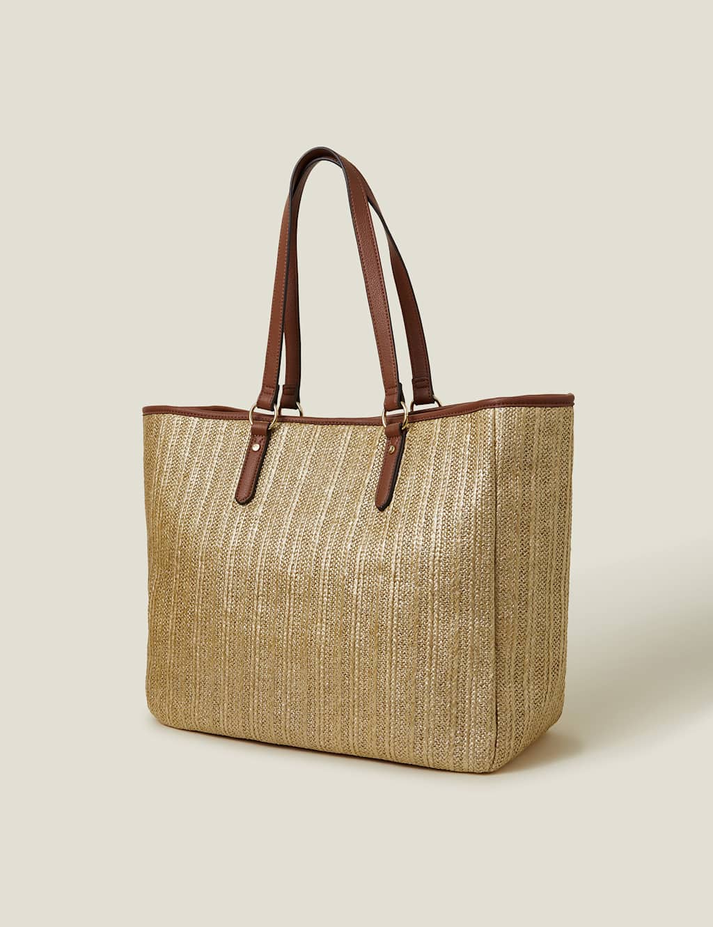 Raffia Metallic Shopper | ACCESSORIZE | M&S
