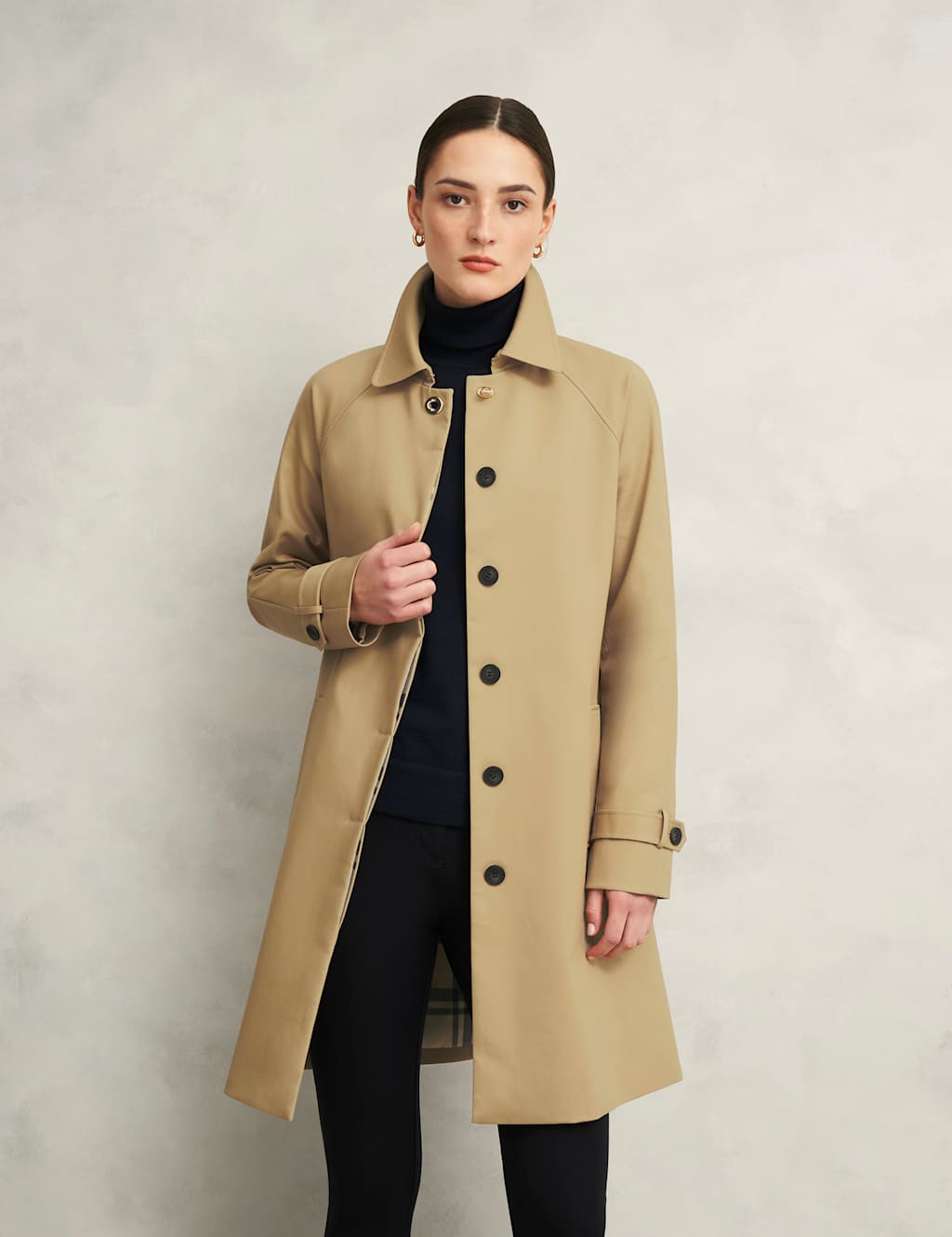 Cotton Rich Showerproof Belted Trench Coat | HOBBS | M&S
