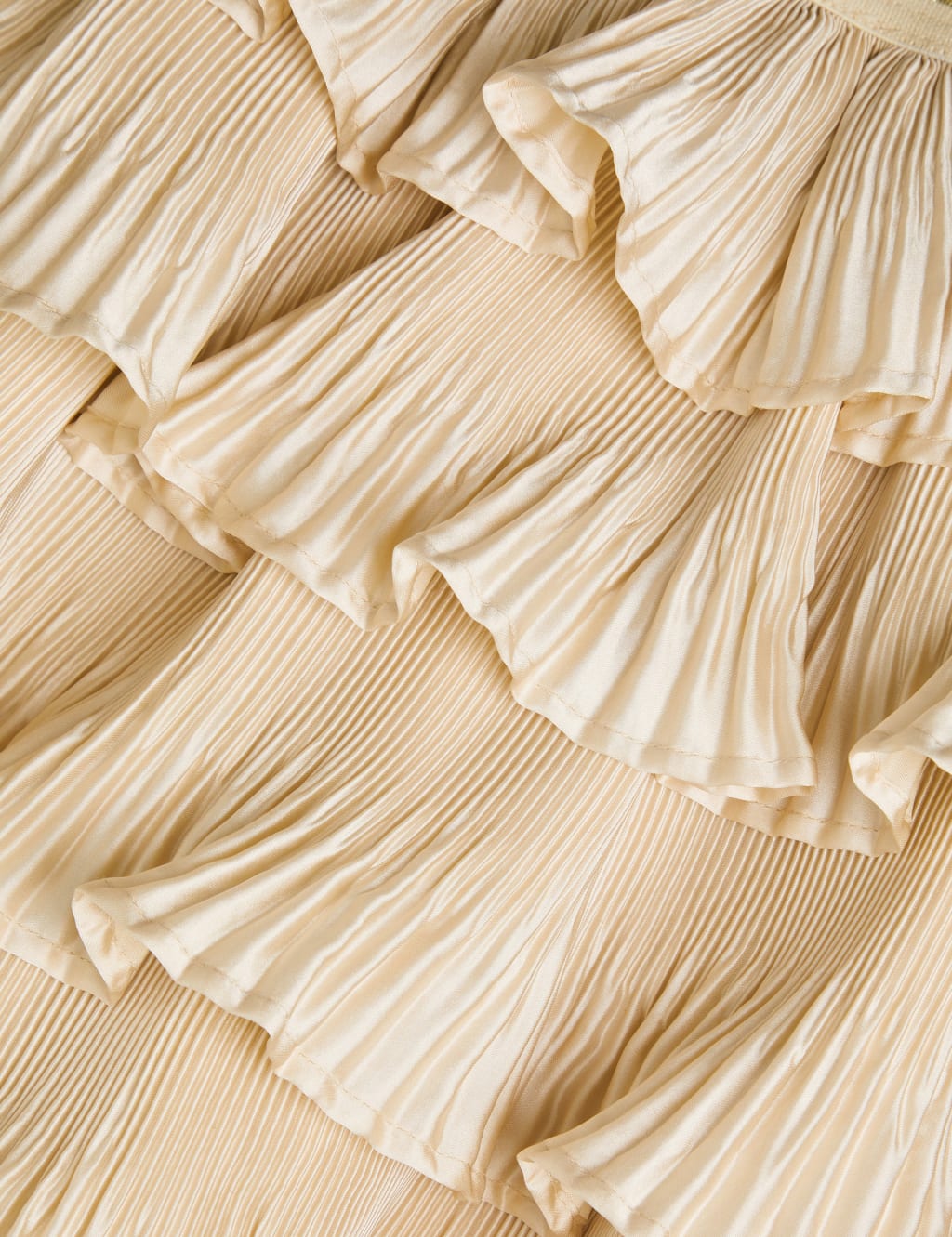 Satin Pleated Ruffle Skirt (3-13 Yrs) | Monsoon | M&S