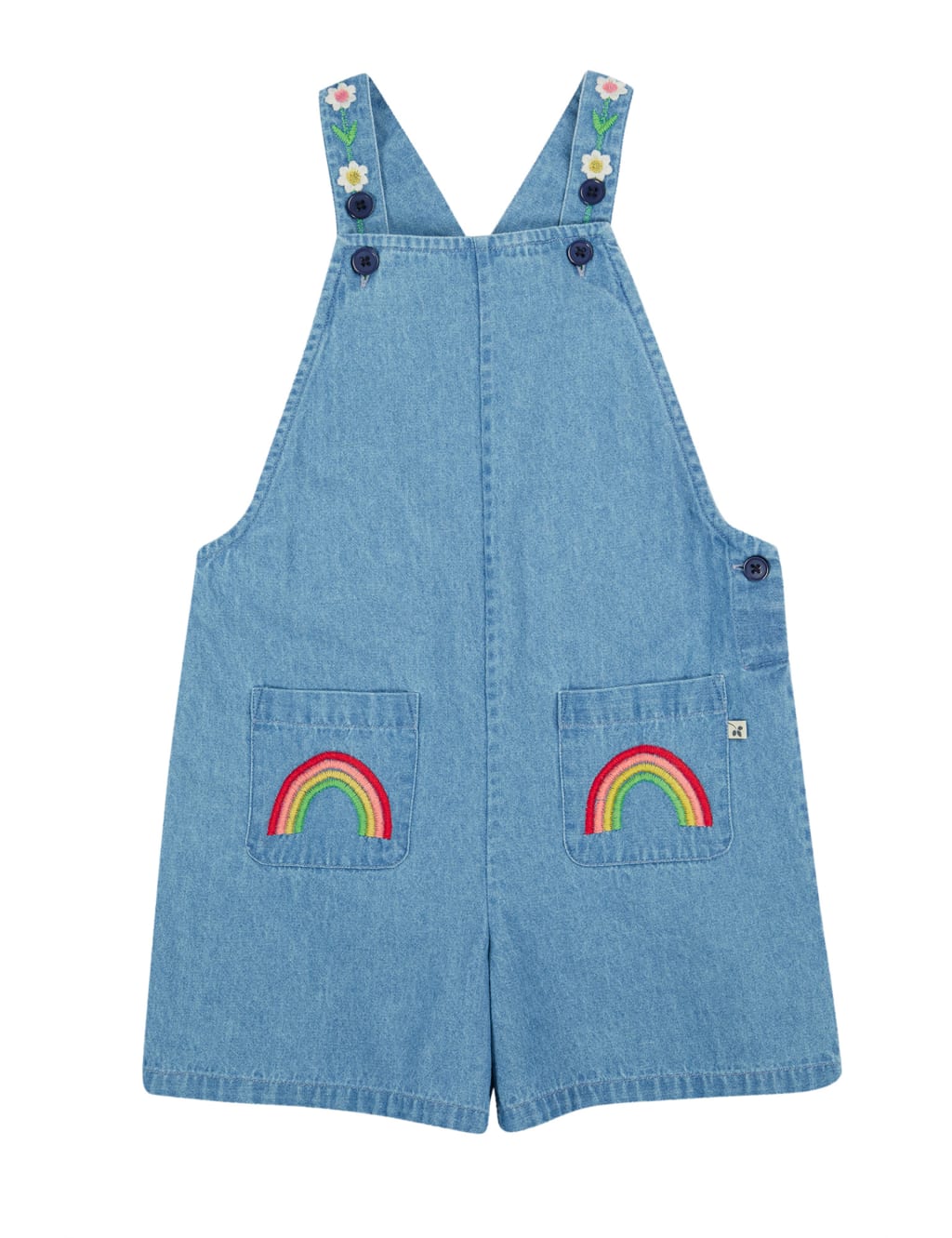 Denim Rainbow Dungarees (2-10 Yrs) | Frugi | M&S Denim Rainbow Dungarees (2-10 Yrs) | Frugi | M&S