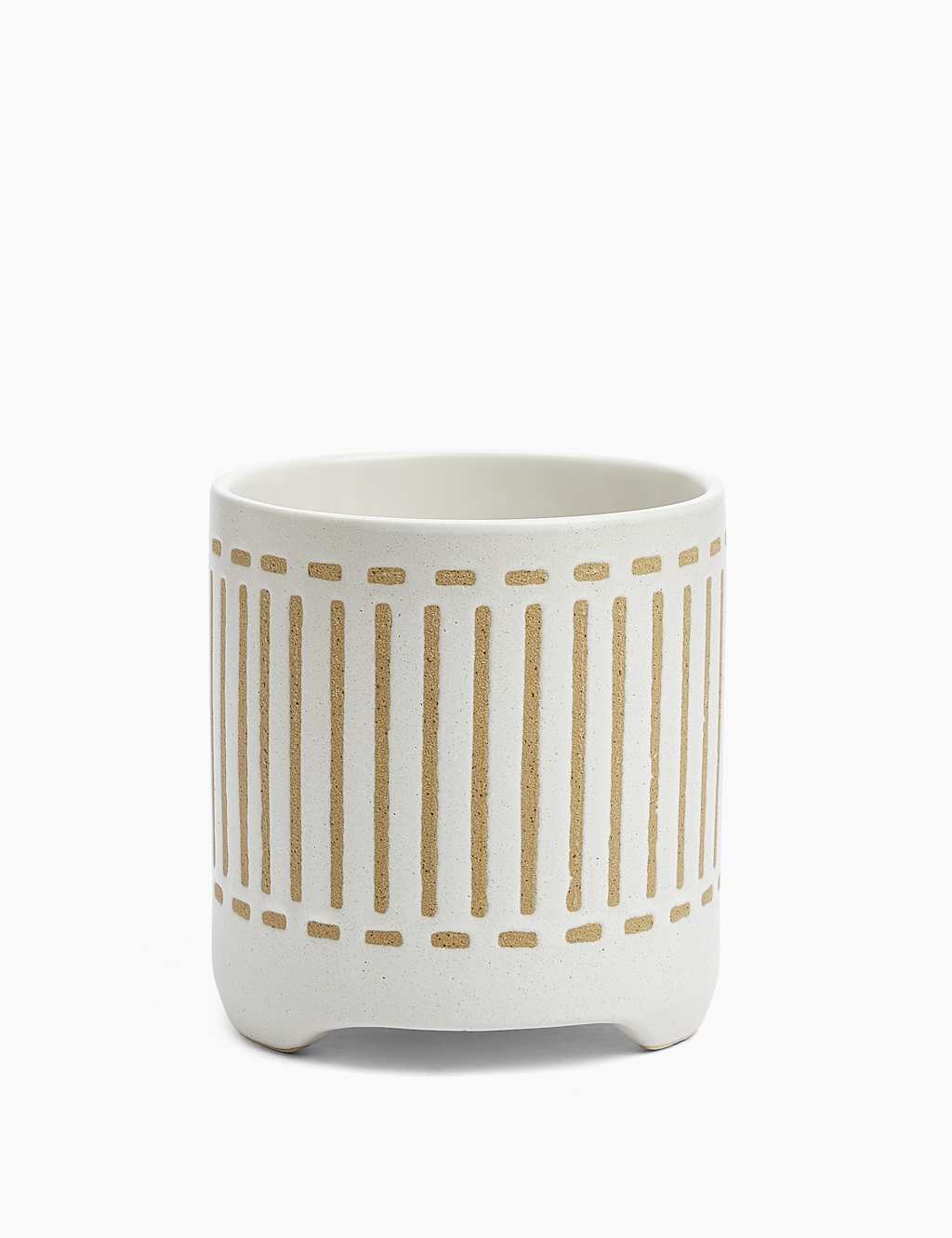 Ceramic Striped Medium Planter | M&S IE