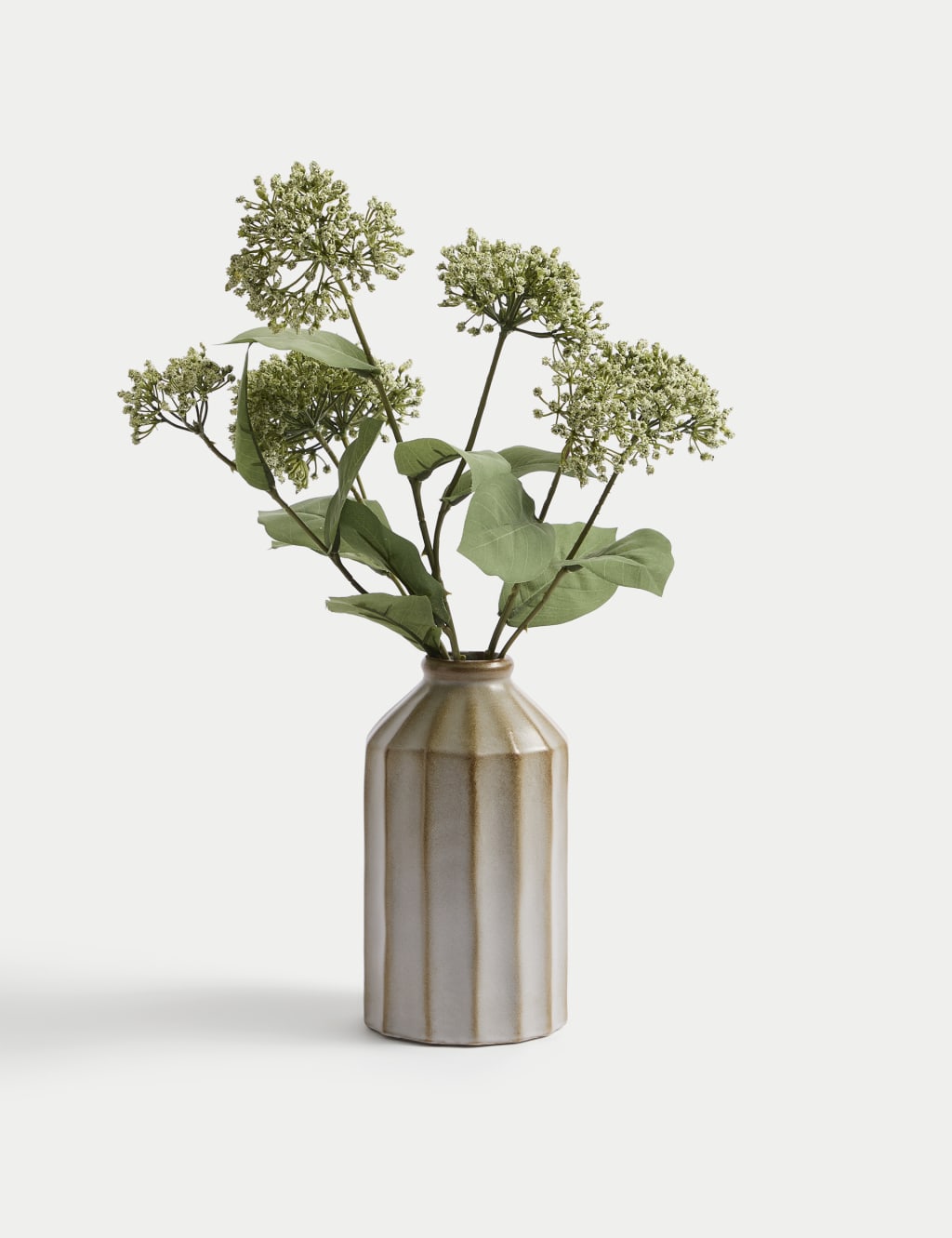 Artificial Cow Parsley in Ceramic Vase | Moss & Sweetpea | M&S