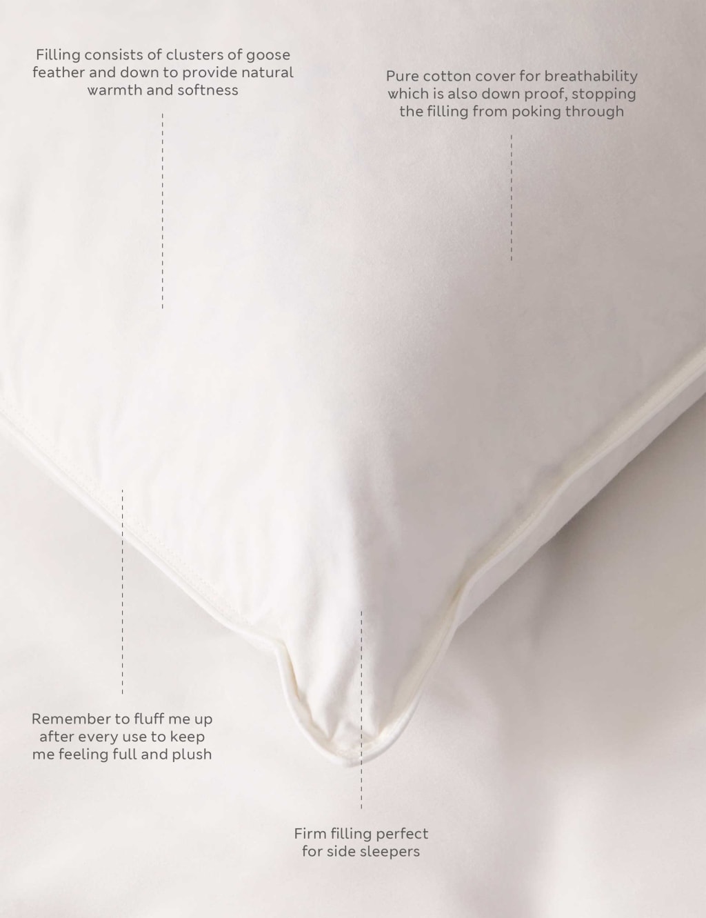2pk Goose Feather & Down Firm Pillows | M&S Collection | M&S IE
