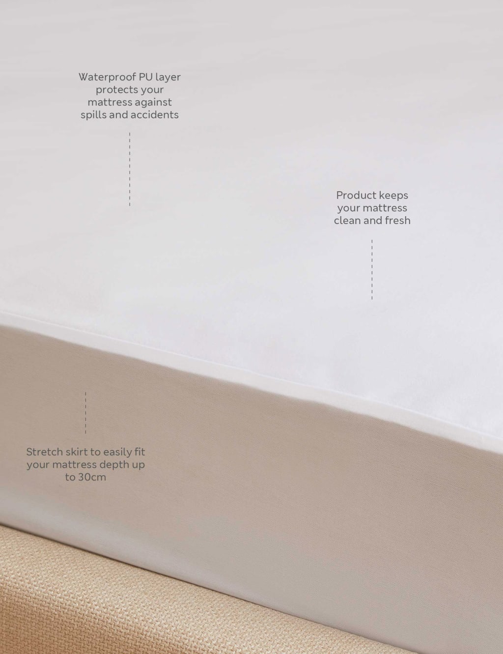 Pure Cotton Jersey Waterproof Mattress Protector | Sleep Solutions | M&S