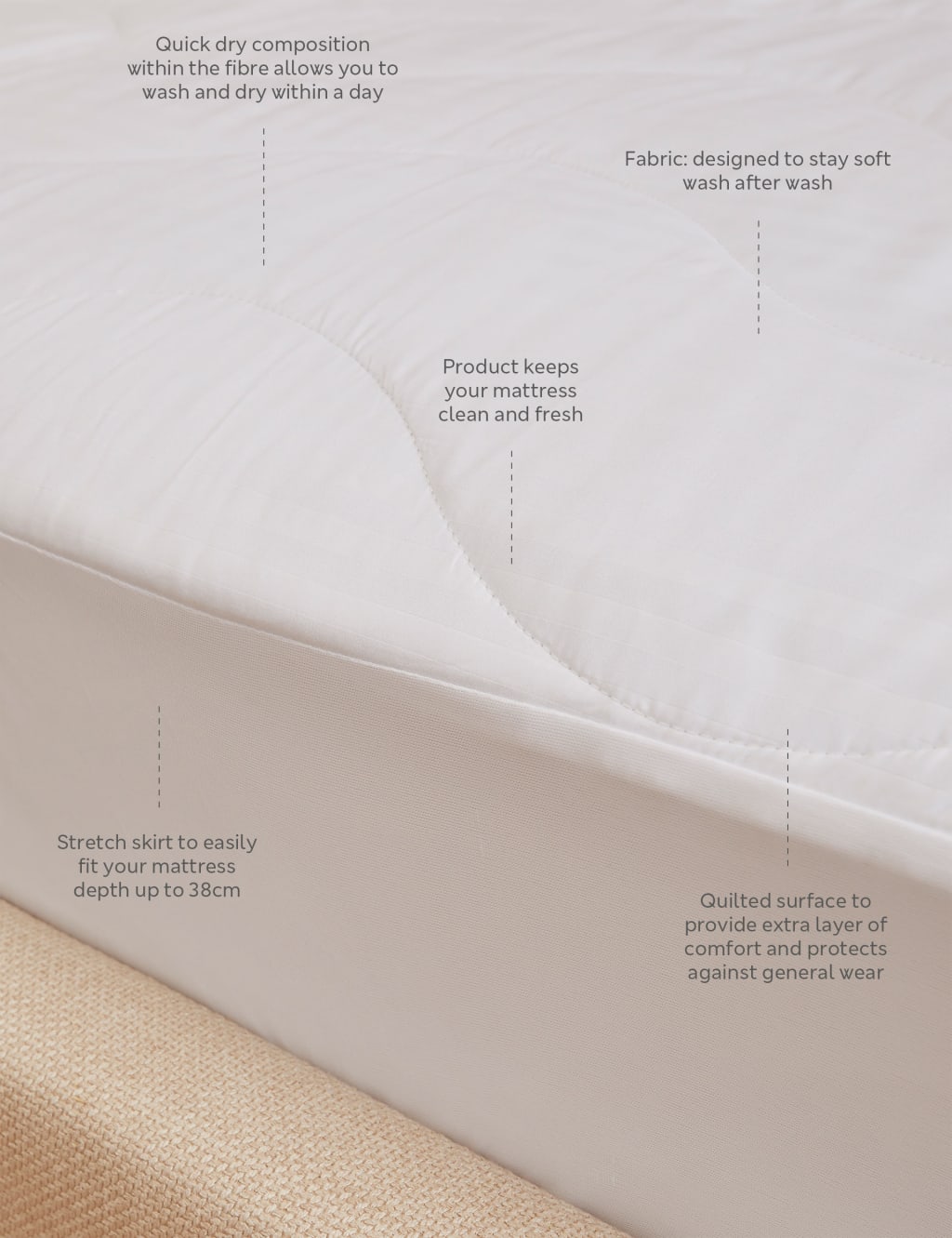 Supremely Washable Extra Deep Mattress Protector | M&S Collection | M&S