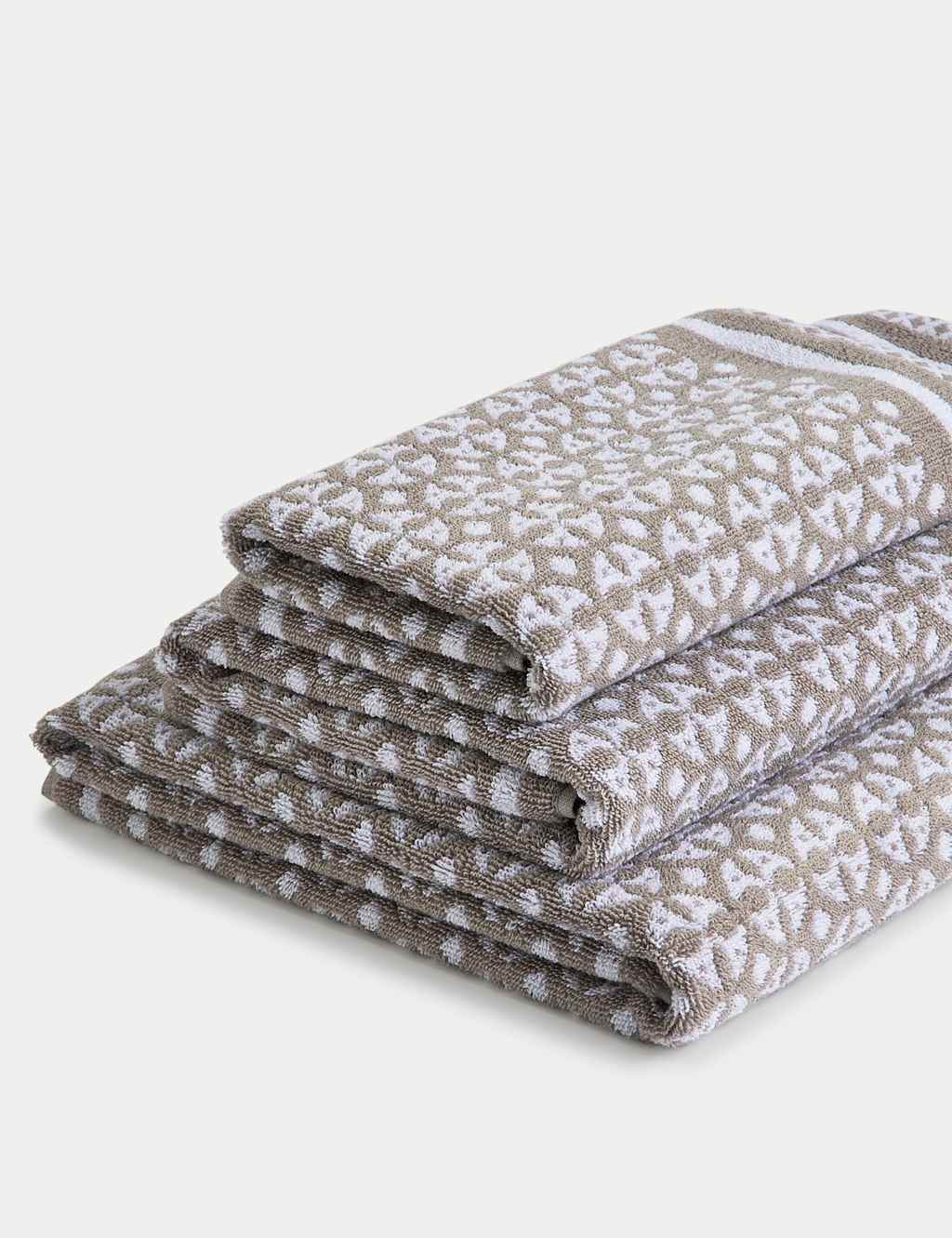 Pure Cotton Geometric Towel | M&S Collection | M&S