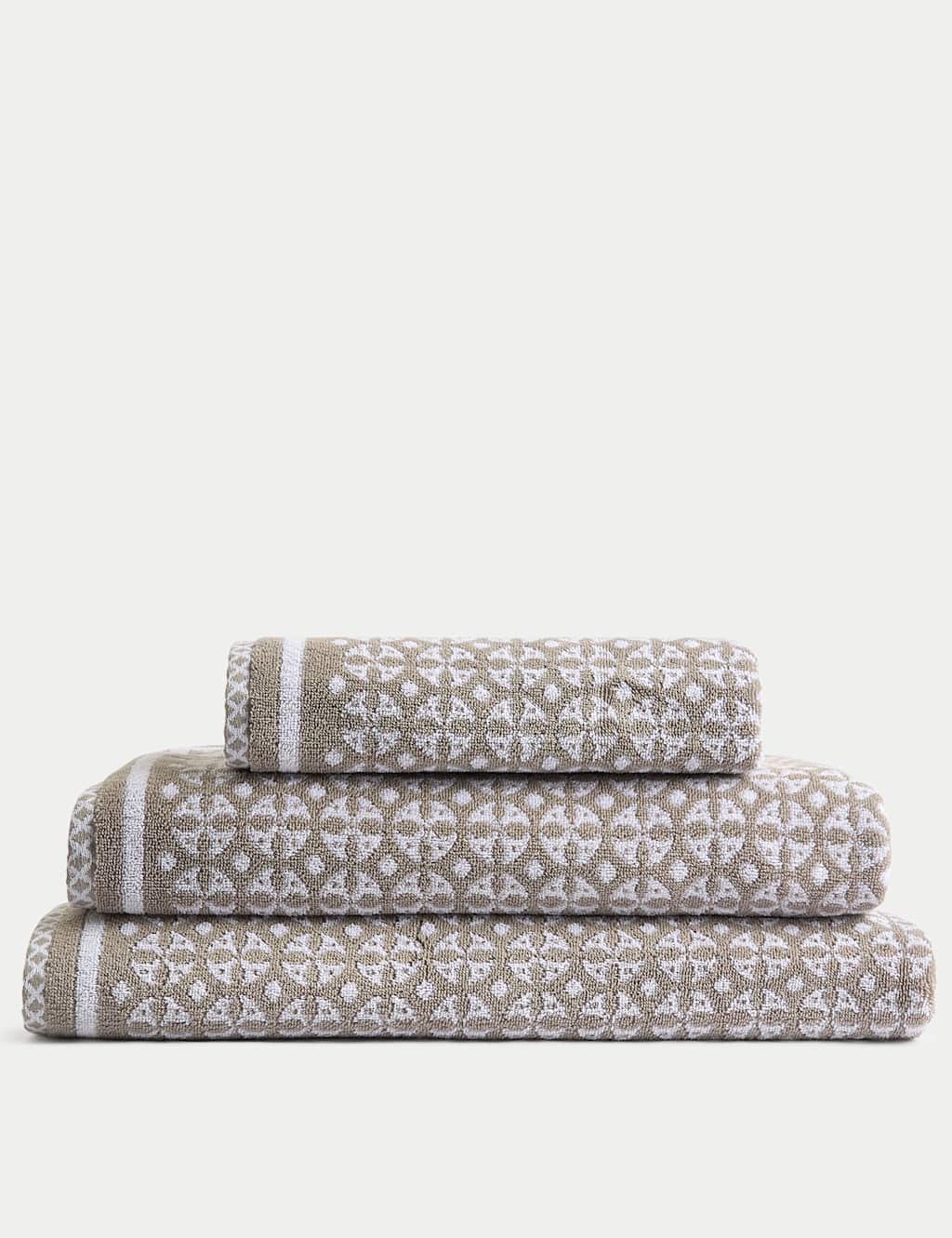 Pure Cotton Geometric Towel | M&S Collection | M&S