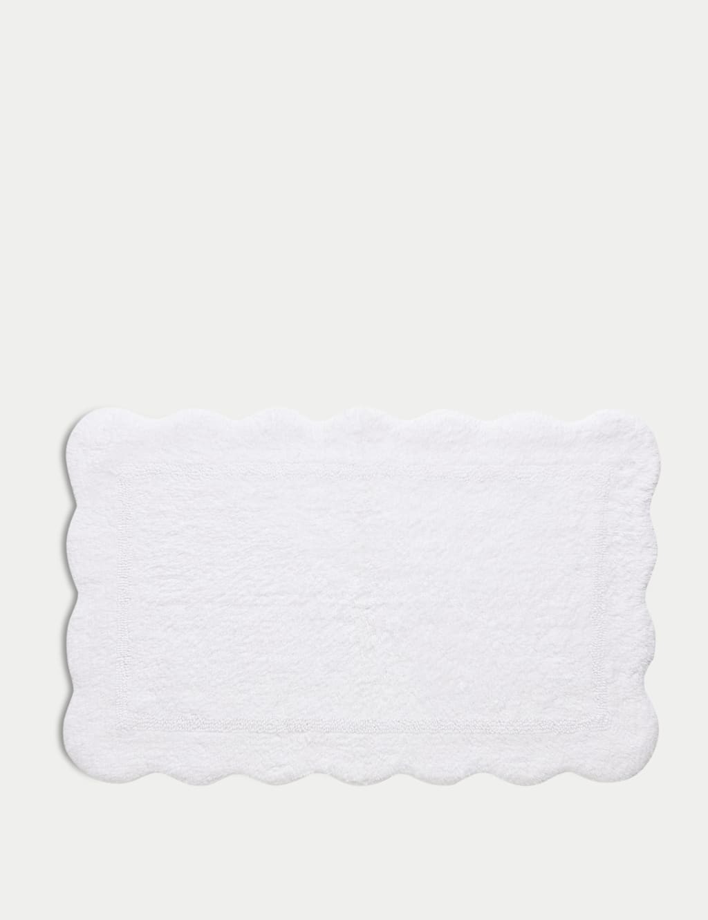 Pure Cotton Scalloped Bath Mat M S Collection M S