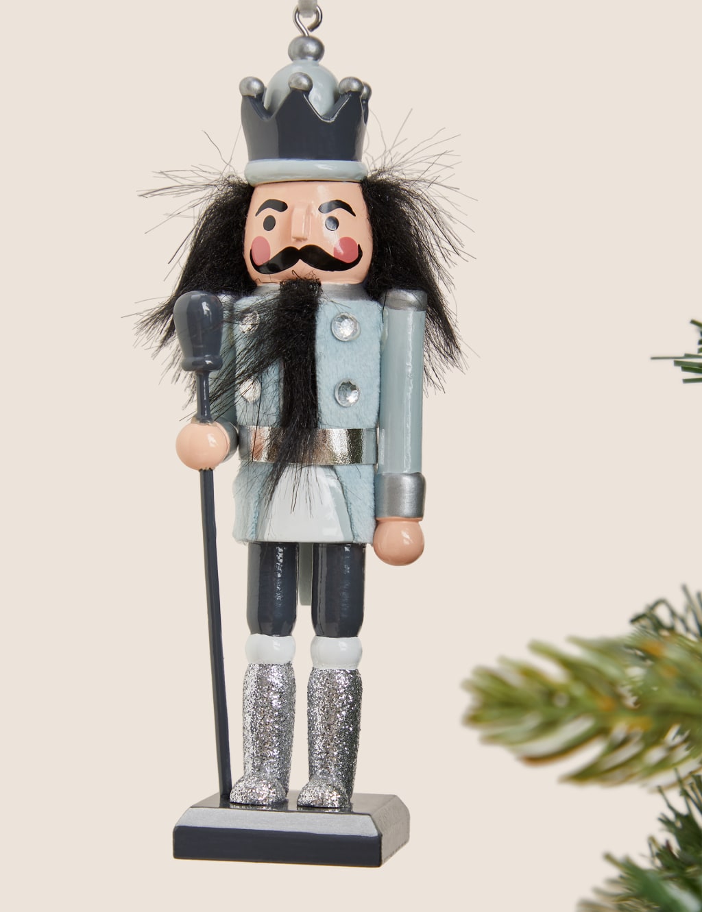 Silver Hanging Nutcracker Decoration | M&S Collection | M&S IE