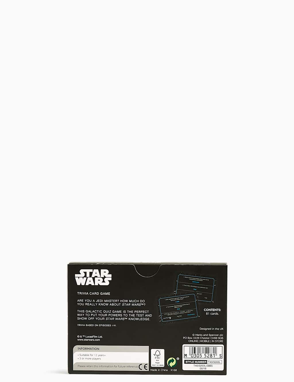 Star Wars™ Trivia Card Game | M&S IE