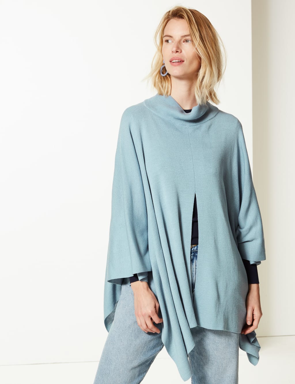Ribbed Split Front Wrap | M&S Collection | M&S IE