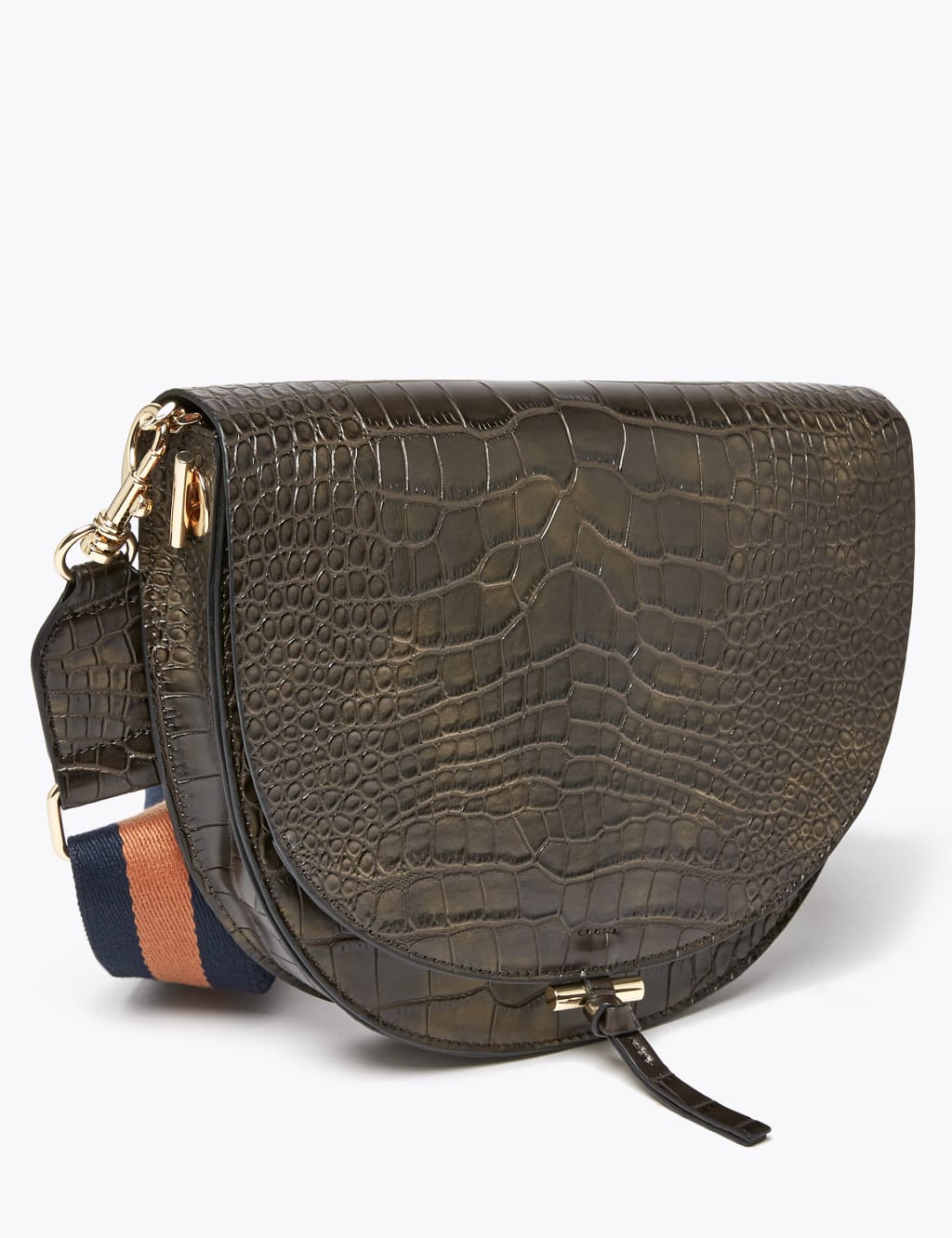 Croc Effect Saddle Cross Body Bag | M&S Collection | M&S