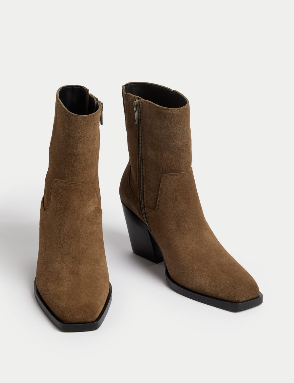 Suede Cowboy Chisel Toe Ankle Boots | M&S Collection | M&S