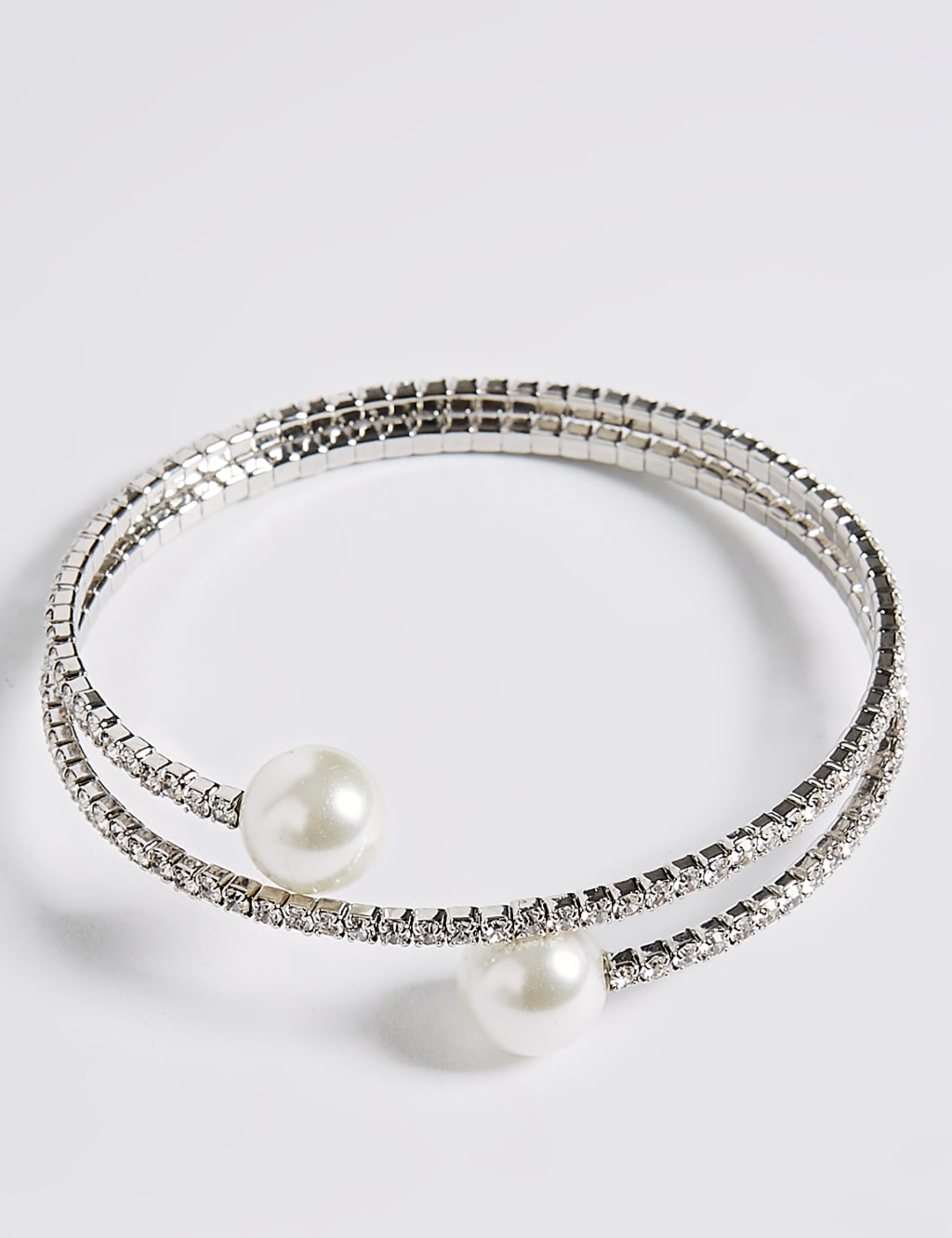 Pearl Effect Coil Cuff Bracelet | M&S Collection | M&S