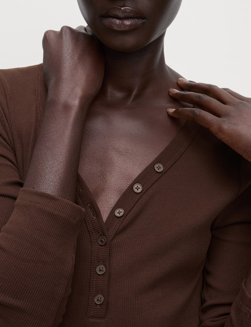 Cotton Rich Ribbed V-Neck Top | M&S Collection | M&S