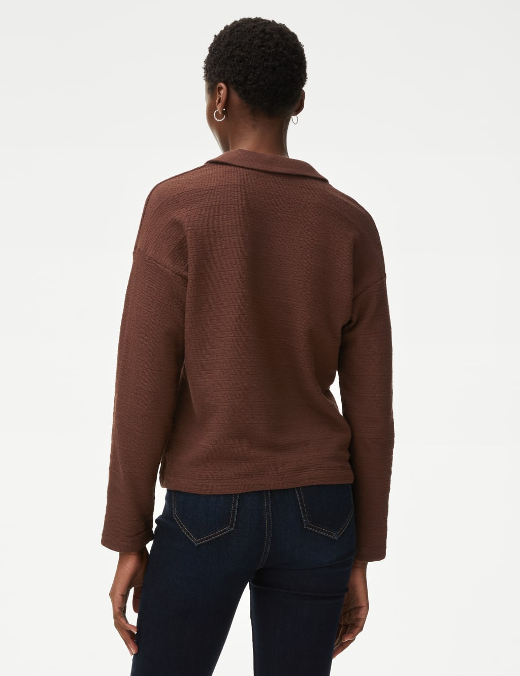 Pure Cotton Textured Collared Top | M&S Collection | M&S