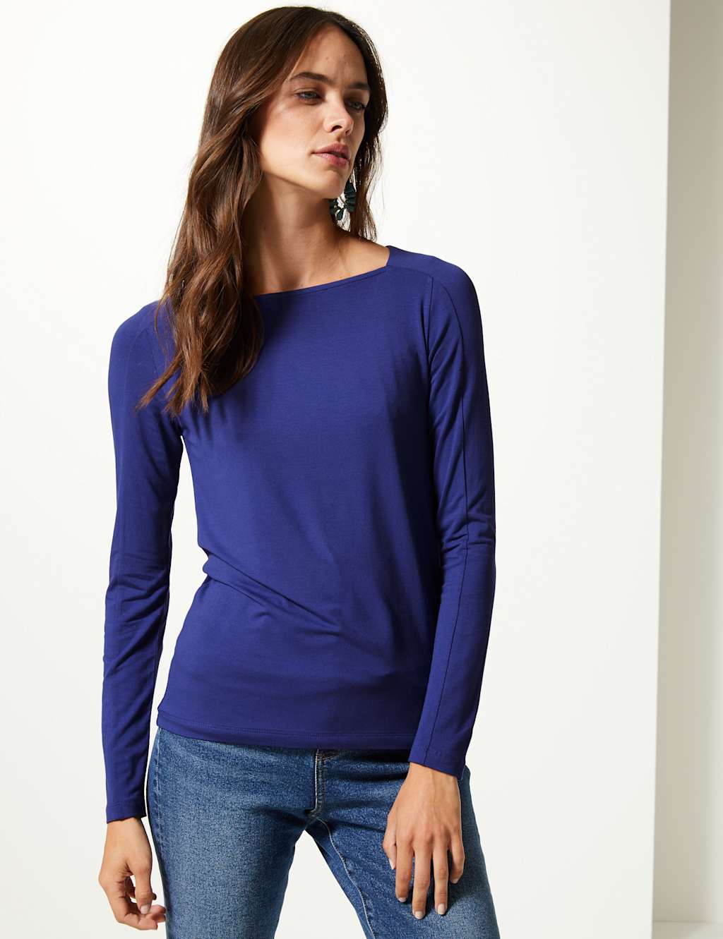 Square Neck Long Sleeve Tunic | M&S Collection | M&S IE