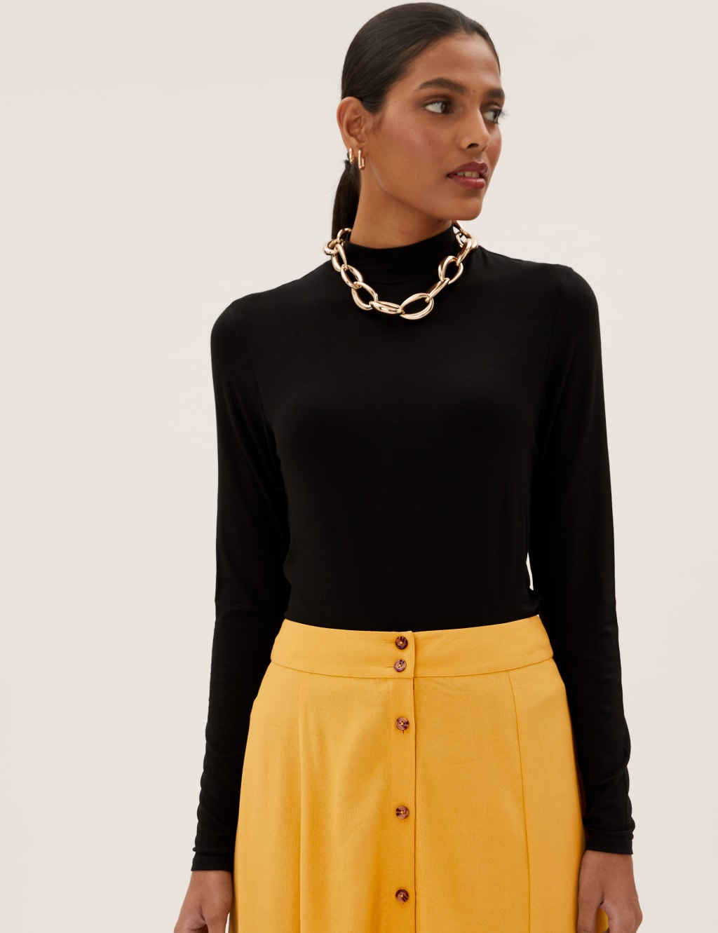 Long skirt with buttons down the front store
