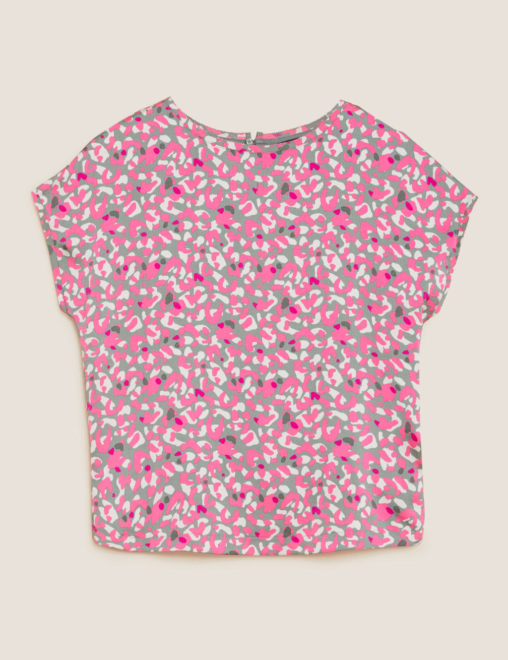 Animal Print Slash Neck Relaxed Top | M&S Collection | M&S IE